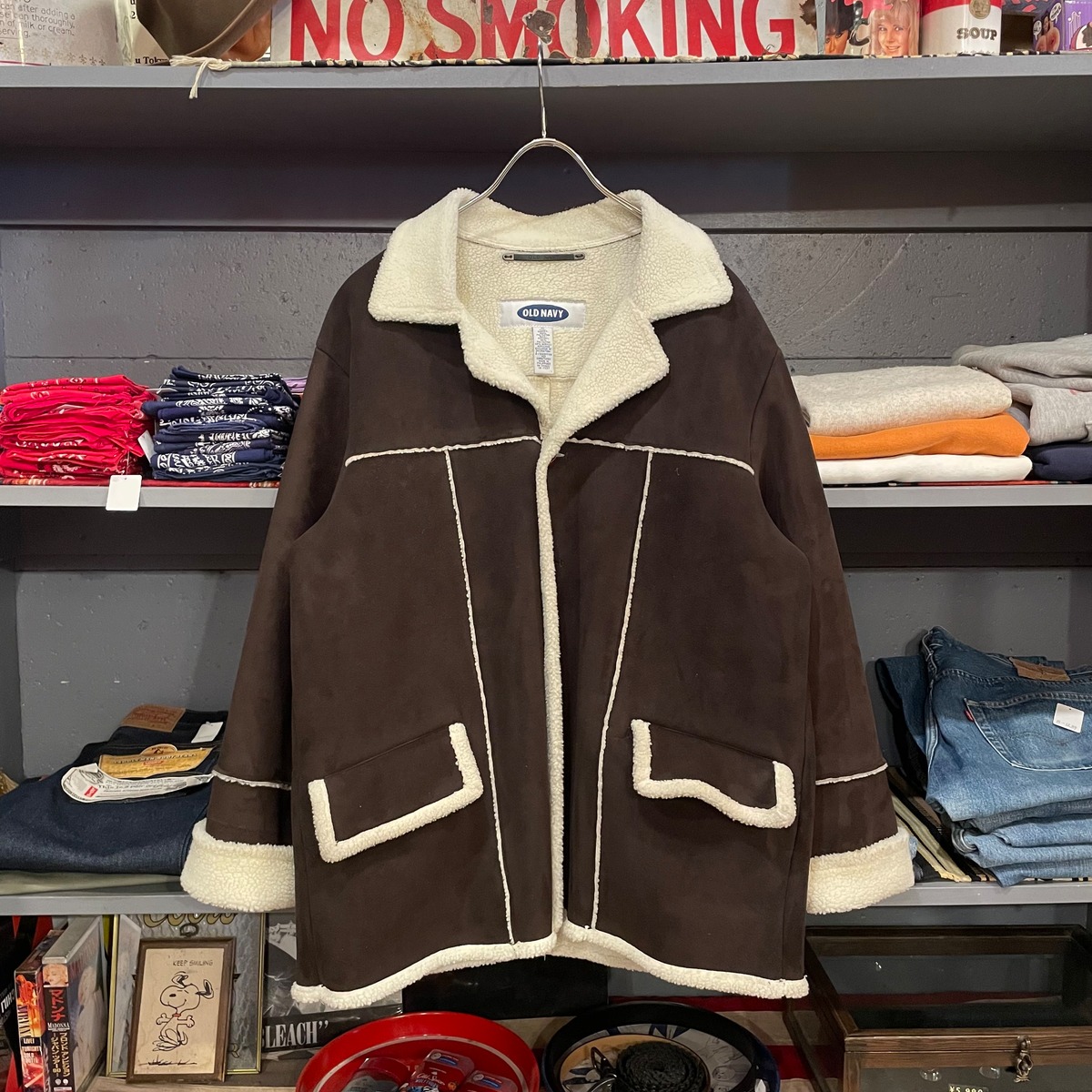 90s OLD NAVY Fake Mouton Boa Jacket | VOSTOK