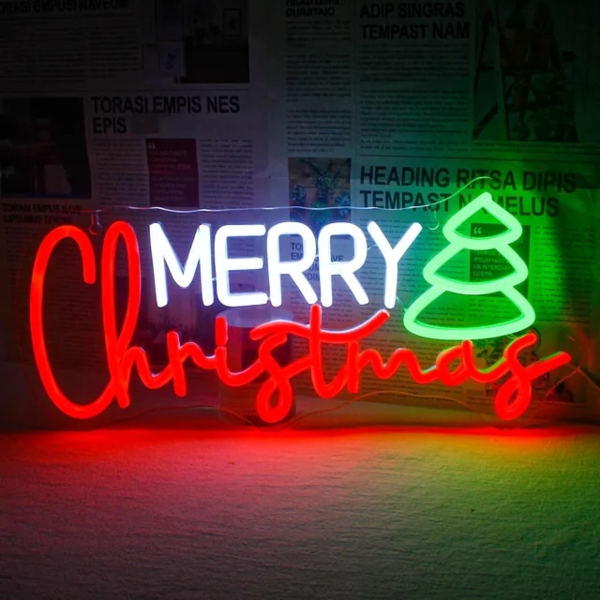 特大 Ledライト ネオンサイン 看板 メリークリスマス Merry Christmas サンタクロース サンタさん クリスマスツリー
