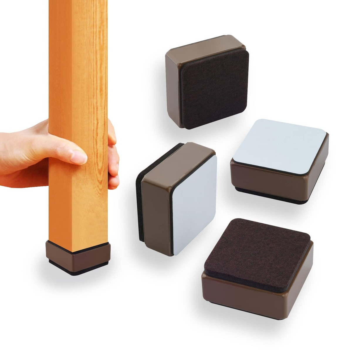 テーブル ベッドの高さ調節 こたつ 脚 テーブル 高さ 上げる 脚 継ぎ足 かさ上げ 4個セット テーブル脚台 粘着 耐荷重 高さ調節が簡単にでる 継足し 洗濯機/電器/椅/机/タンス 方形 ...