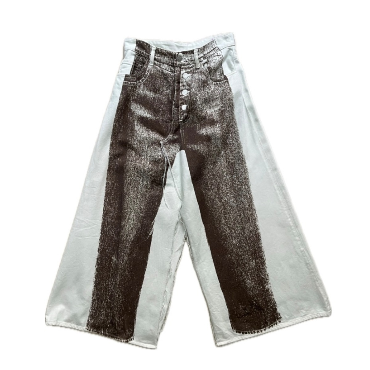 "MM6" trompe l'oeil design fringe skirt | IRUSE second