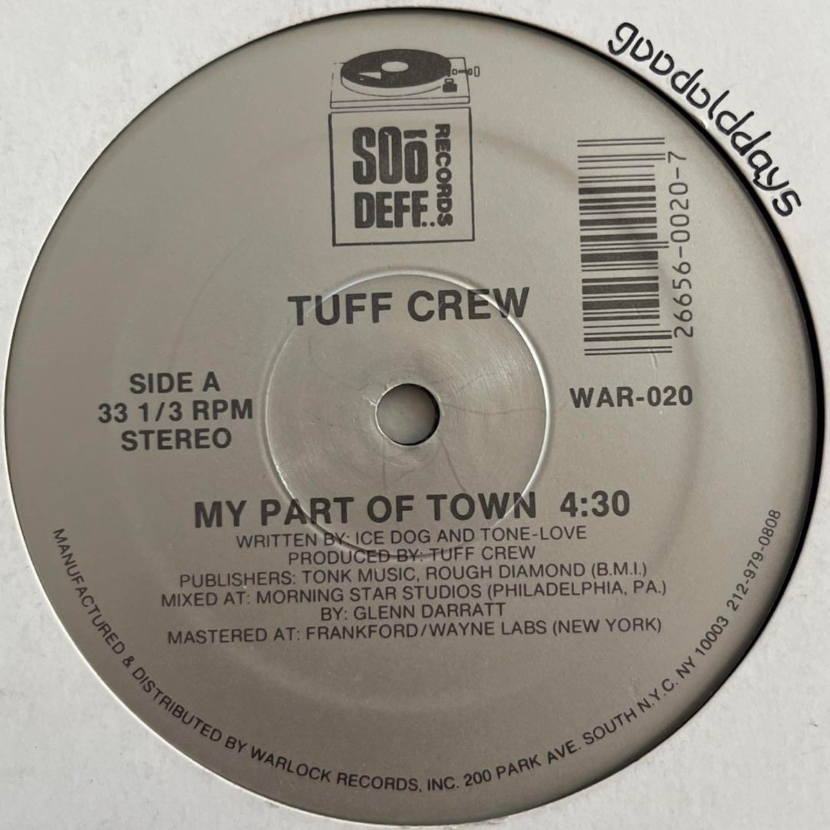 Tuff Crew - My Part Of Town / Detonator | goodolddays