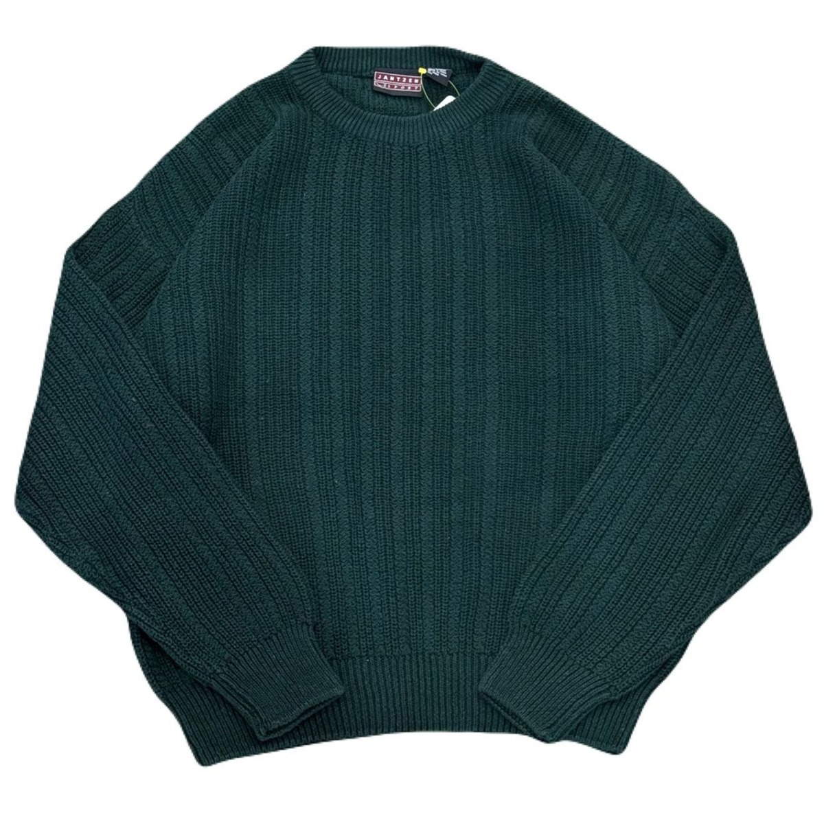 Jantzen ジャンセン ニット セーター 芋麻混 シンプル 無地 緑 Lサイズ No.EA93 | swallow tail vintage