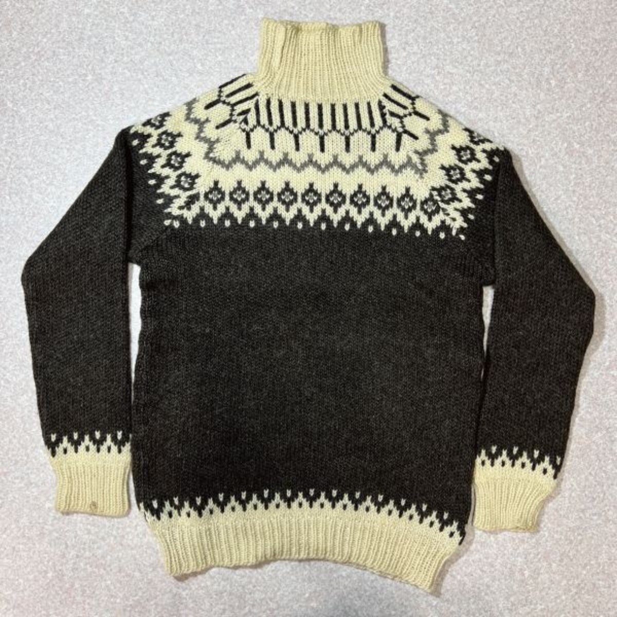 「ICEWOOL(アイスウール)」ノルディック柄 アイスランド製 ローゲージ ピュアウール100% ウールマーク ニット [2211006 ...