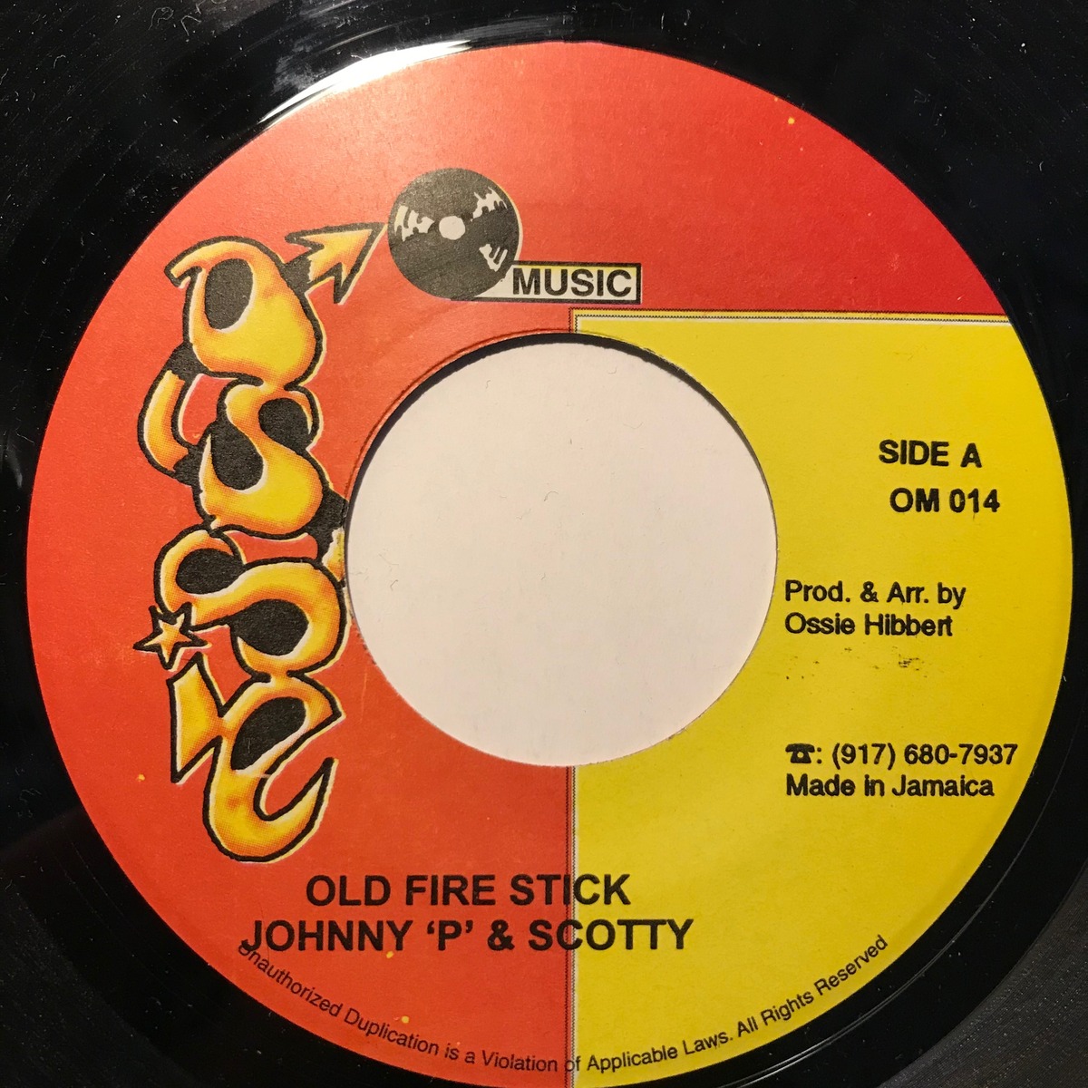 Johnny 'P' & Scotty - Old Fire Stick 【7-10803】 | Jamaican Soul