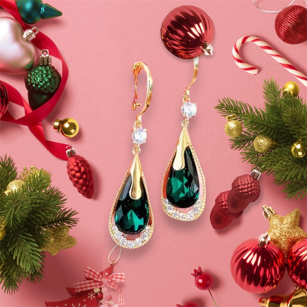 TP014 ドロップ カラーストーン ピアス | Mercieve