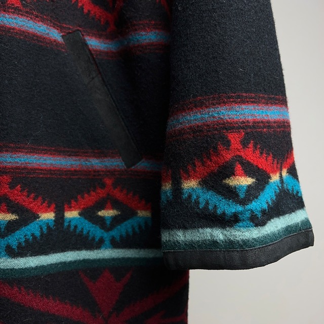 “PENDLETON” Native American Patterned Wool Coat SIZE XL ペンドルトン ネイティブ柄 ロングコート【1000A248】【送料無料 ...