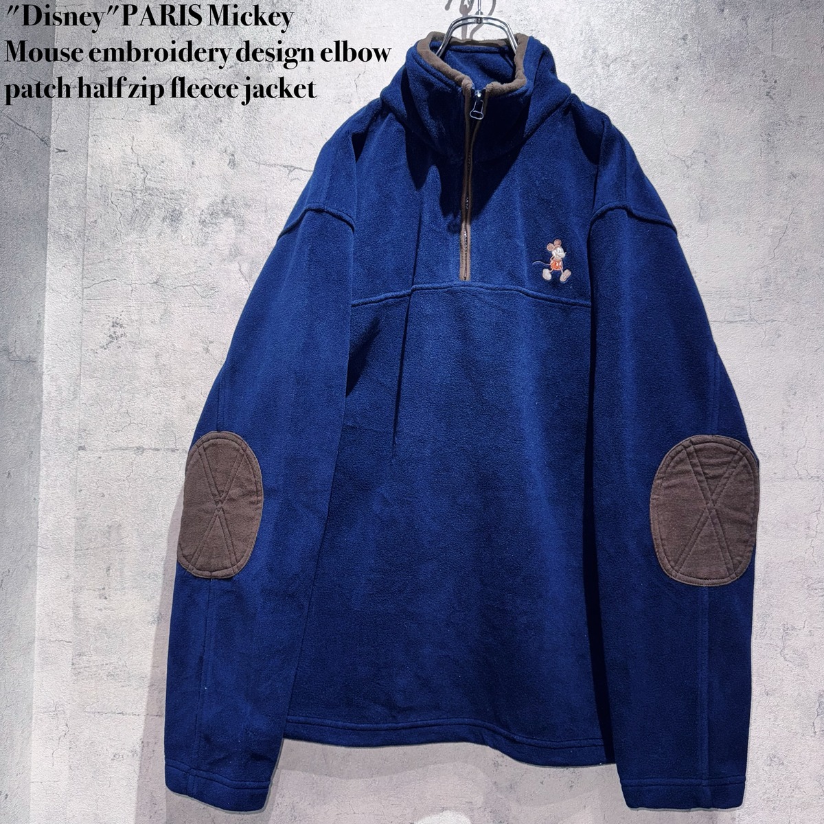 "Disney"PARIS Mickey Mouse embroidery design elbow patch half zip ...