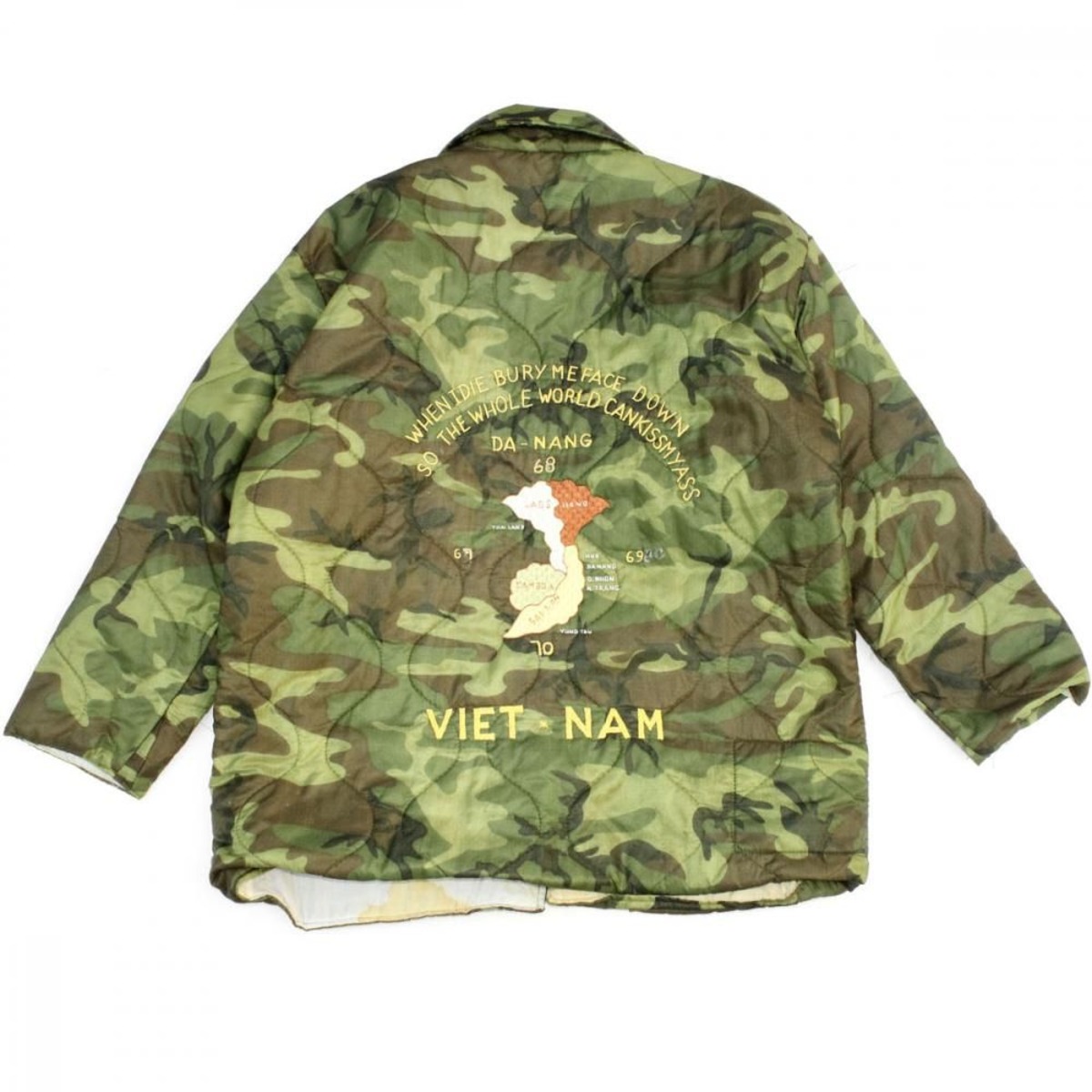 Vintage souvenir jacket, camouflage, Vietnam jacket [USMC 1967s-70s ...