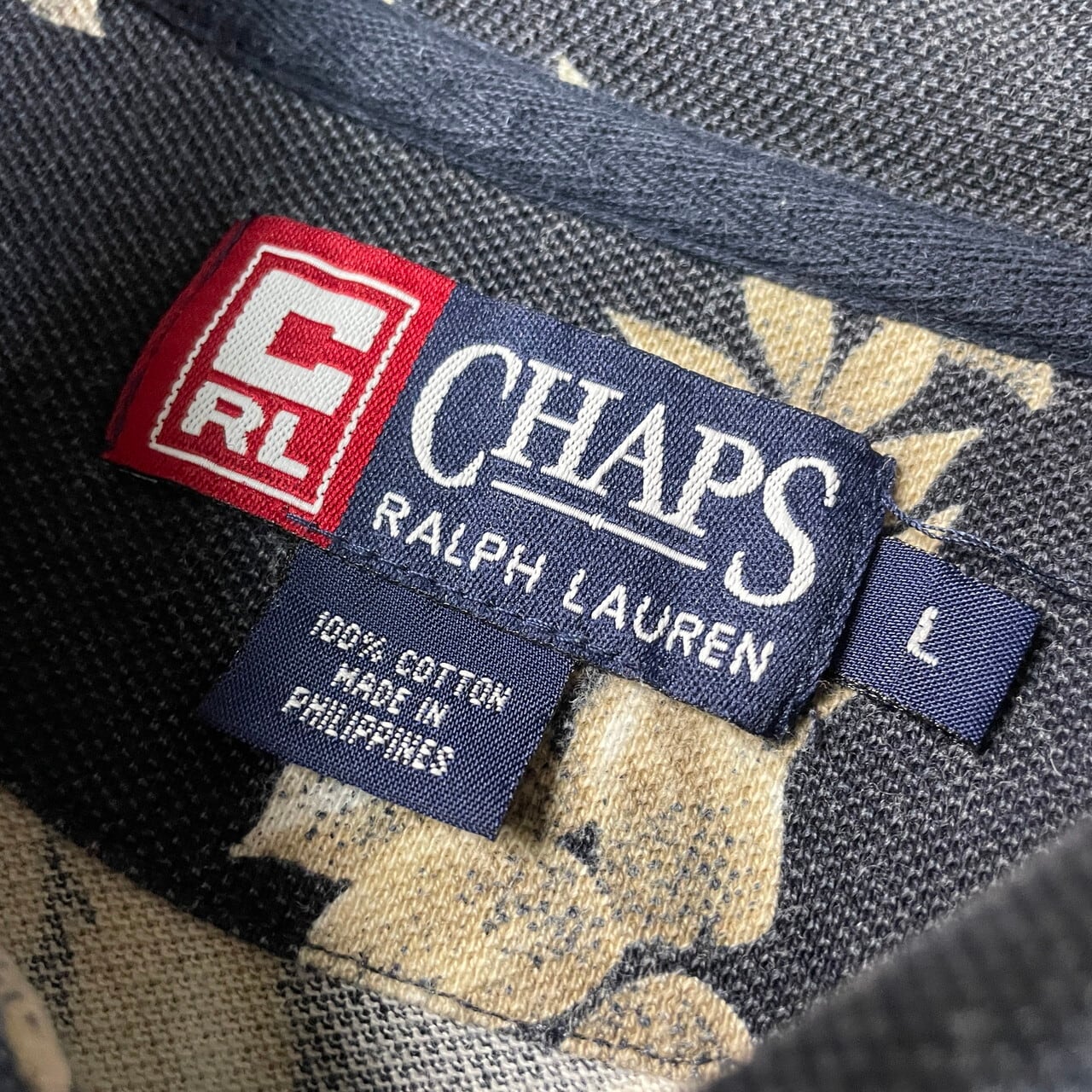 90年代 CHAPS Ralph Lauren チャップス ラルフローレン 鹿の子 半袖 アロハシャツ メンズL 古着 90s ボタニカル ...