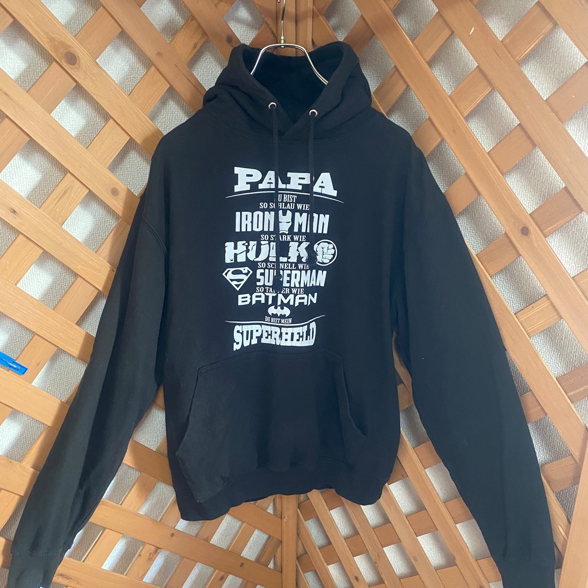 AWDIS デザインパーカー marvel DC ヒーロー ビックロゴ ブラック | LUCKY BASE 古着屋