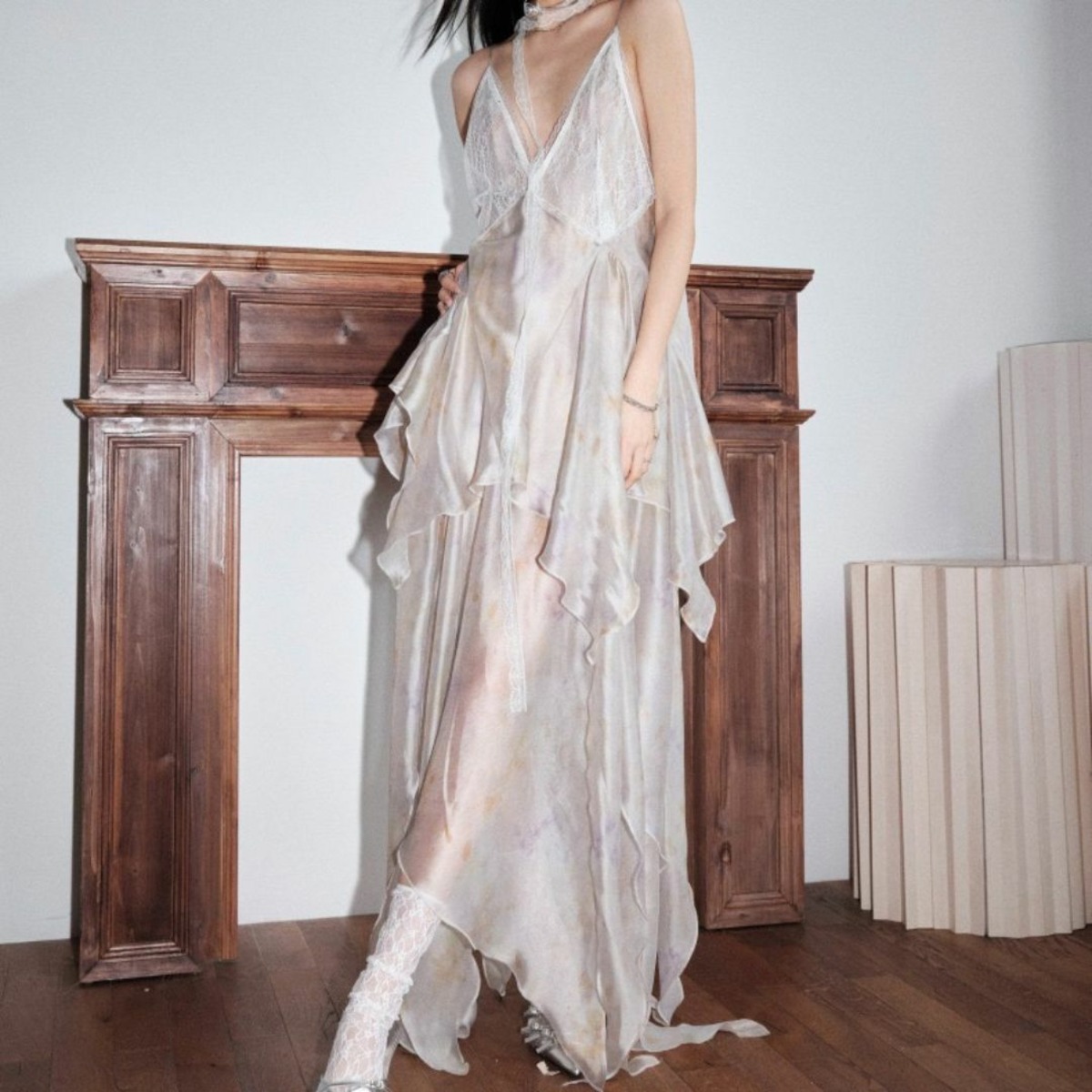 JNYLON STUDIOS レース シアー ティアード ワンピース ロング | Uturi -日本未入荷 海外ブランドアイテム セレクトショップ-