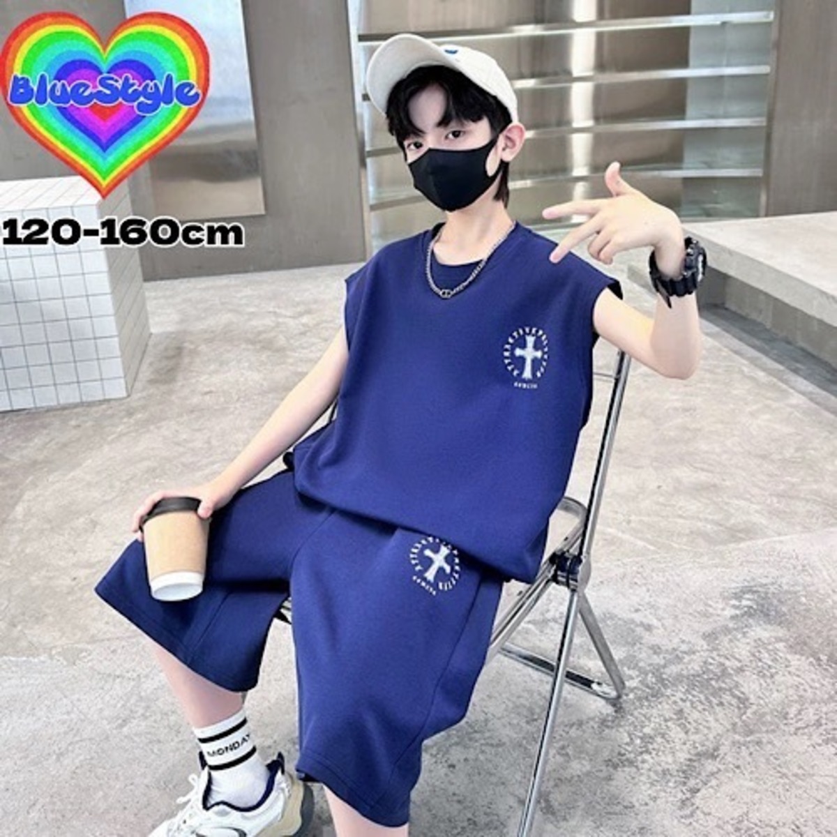 【2644】キッズセットアップ 男の子セットアップ 男女兼用セットアップ ノースリーブ 春 夏 2点セット 韓国服 ギャル キッズ服 ダンス | 韓国ファッション BlueStyle | 韓国 ...