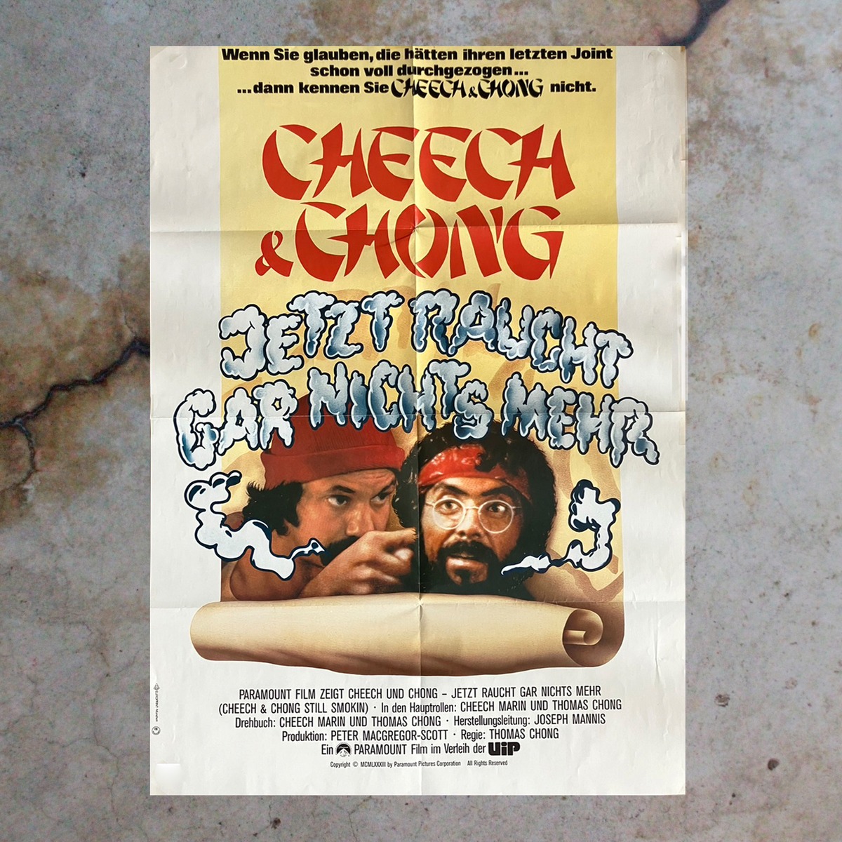 1983 Cheech & Chong「Still Smokin'」ドイツ版映画ポスター A1 Size | woodmarquee