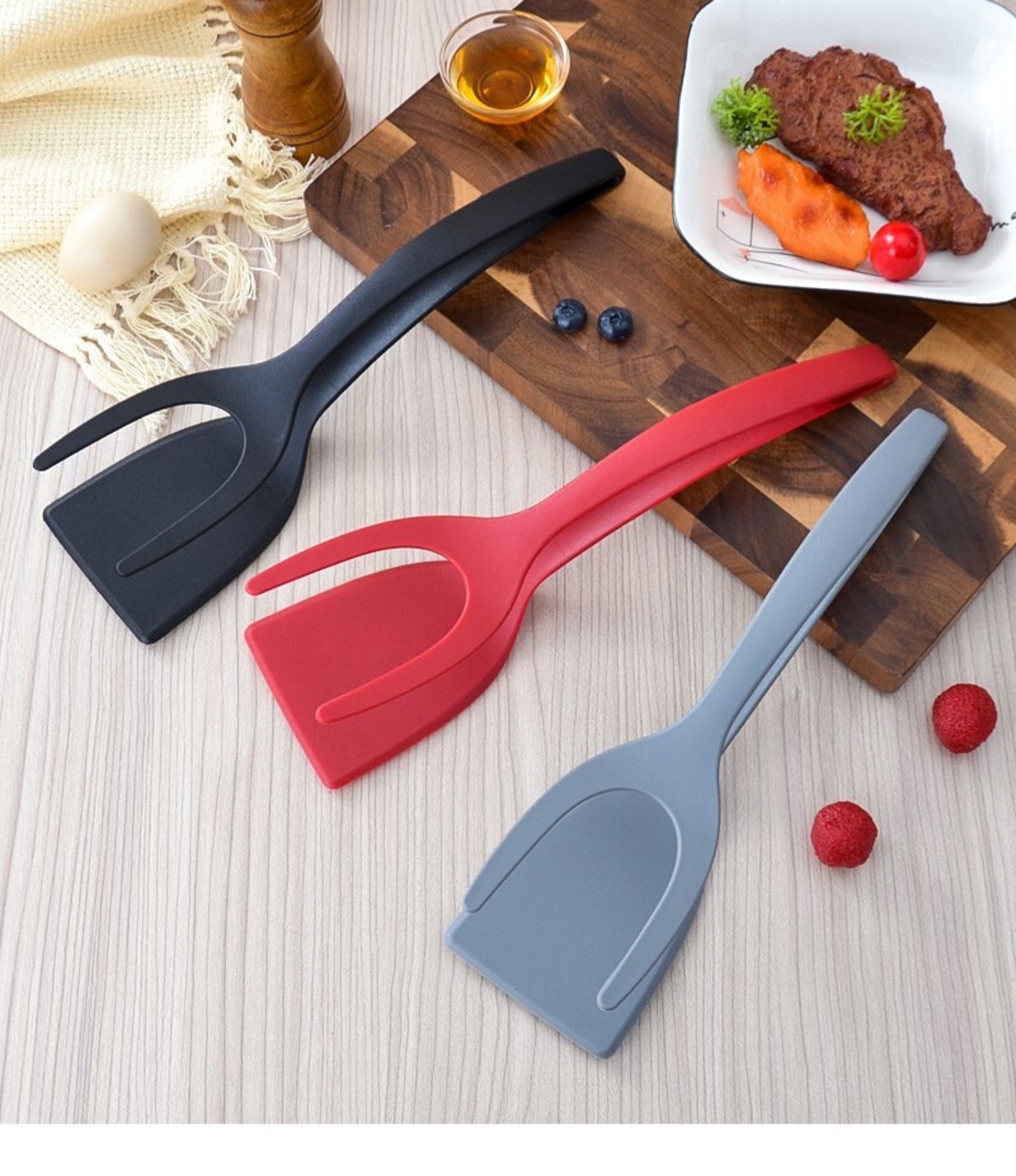 グリルトング スパチュラ フライ返し 多機能 ヘラ シリコン製 耐高温 一体成型 | kitchengoods