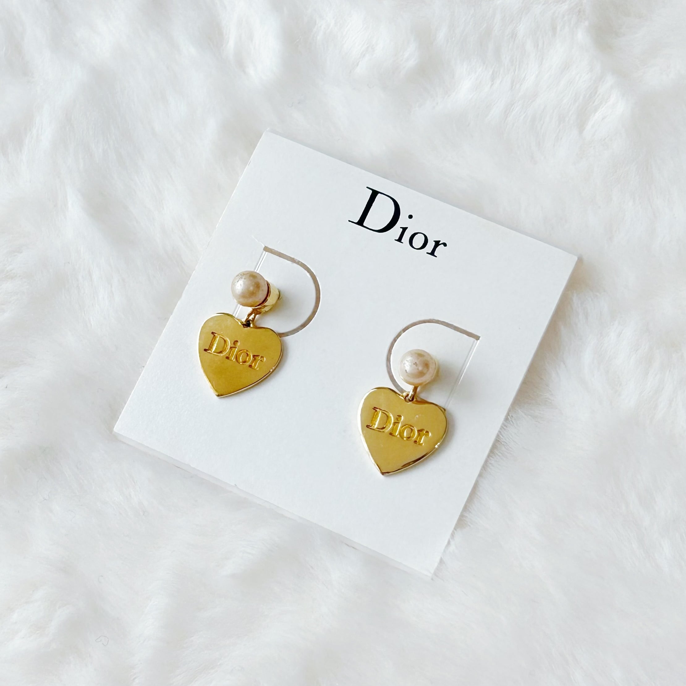 E6053】Christian Dior heart rhinestone earrings/クリスチャン E6053】Christian Dior heart rhinestone earrings/クリスチャン