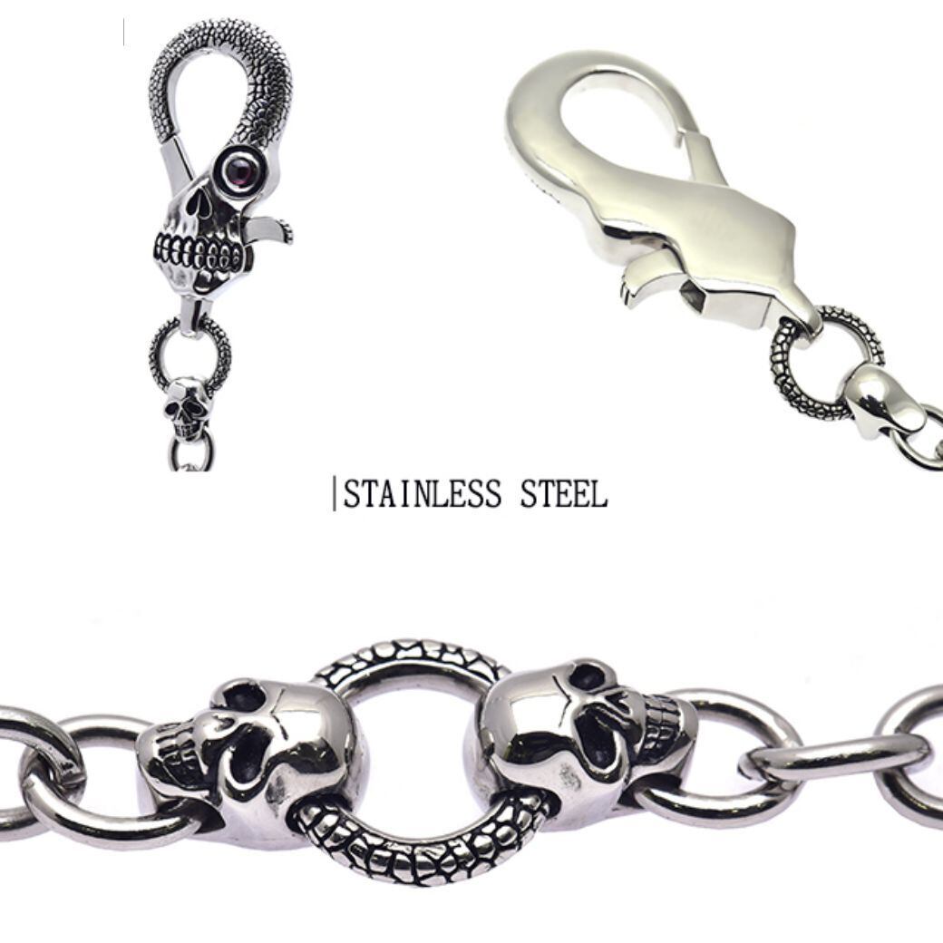 ウォレットチェーン ハード スカル 骸骨 メンズアクセ ステンレス