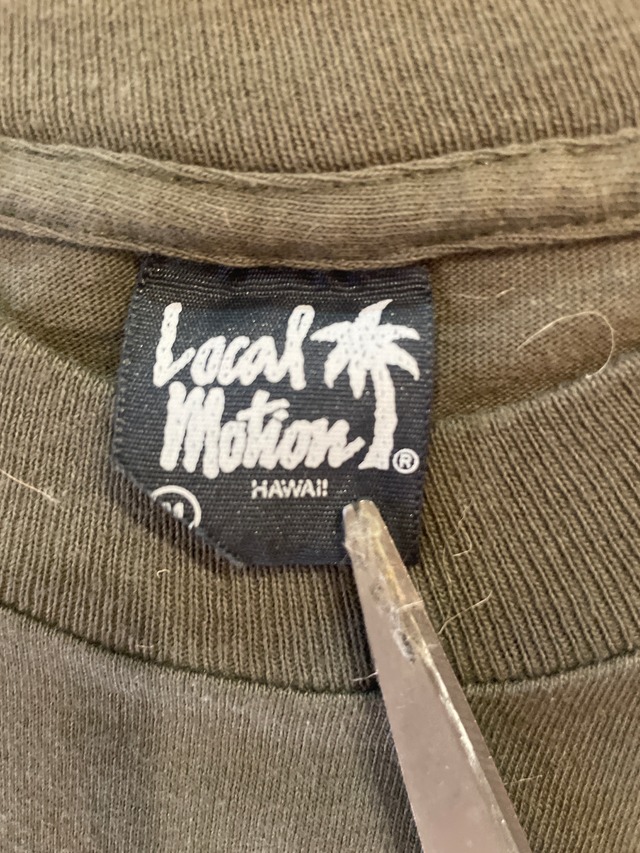 90s Local Motion / T-shirt / バックプリント / カーキ / 古着 /USED | baeeeside_store