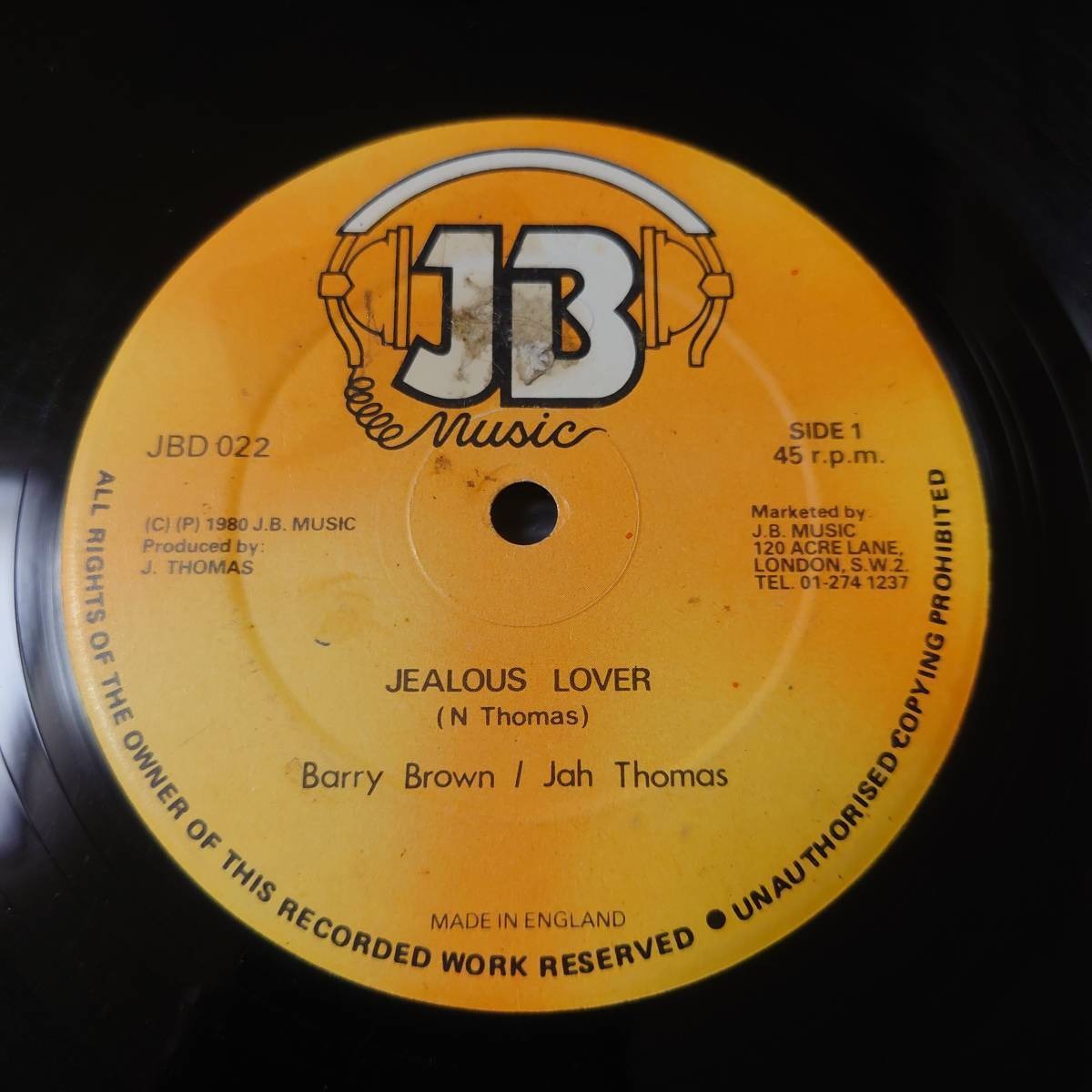 Barry Brown & Jah Thomas - Jealous Lover / Seven To One // Swing 12inch ...