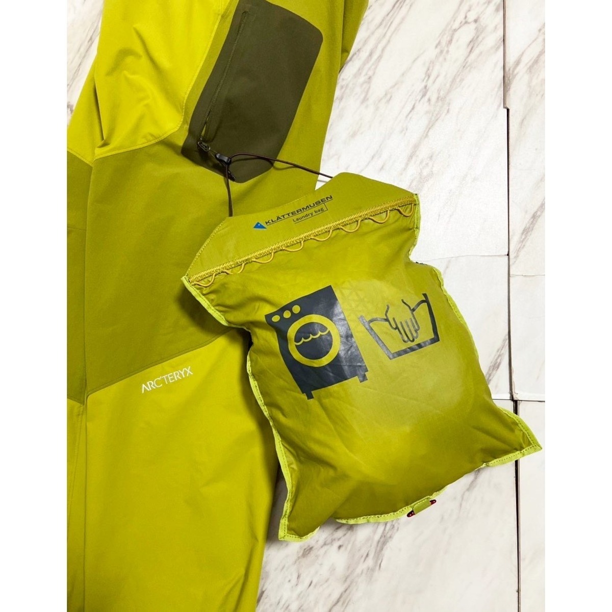 Klättermusen neon yellow recycle nylon sub bag | protocol