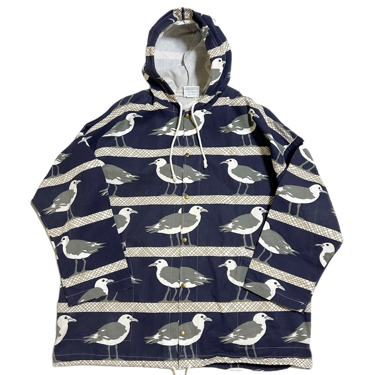 90s Michigan Rag ミシガンラグ フーデッド ジャケット 総柄 カモメ柄【XL】MADE IN USA | BACK IN ...