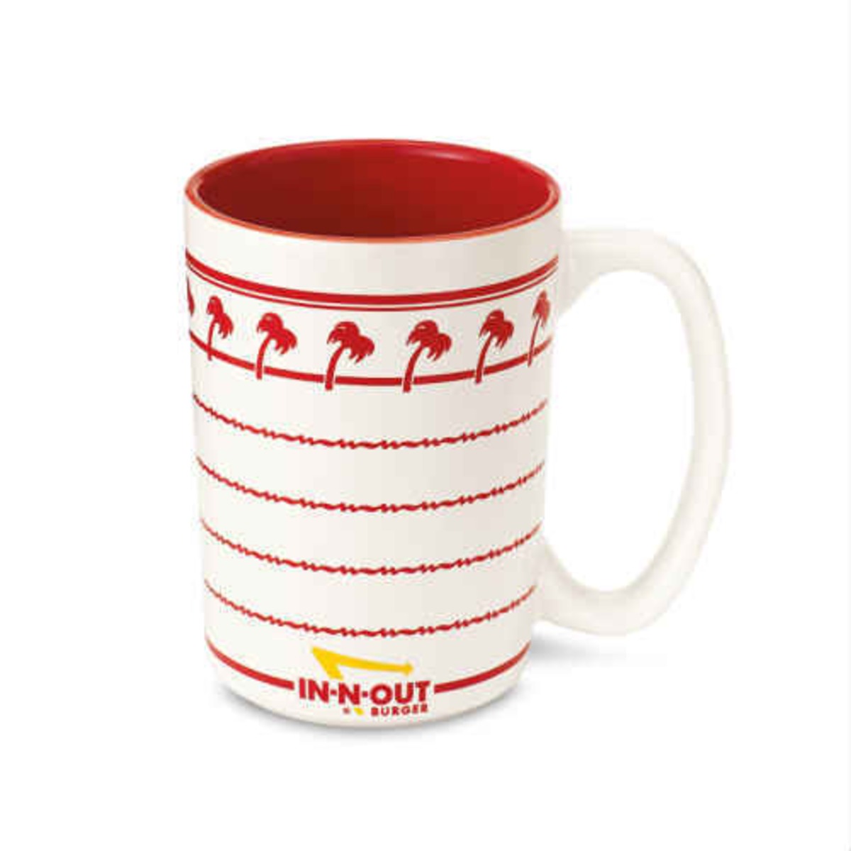 IN-N-OUT-BURGER WHITE & RED MUG インアウトバーガー レッド ホワイト マグ 箱入り マグカップ アメリカ ...