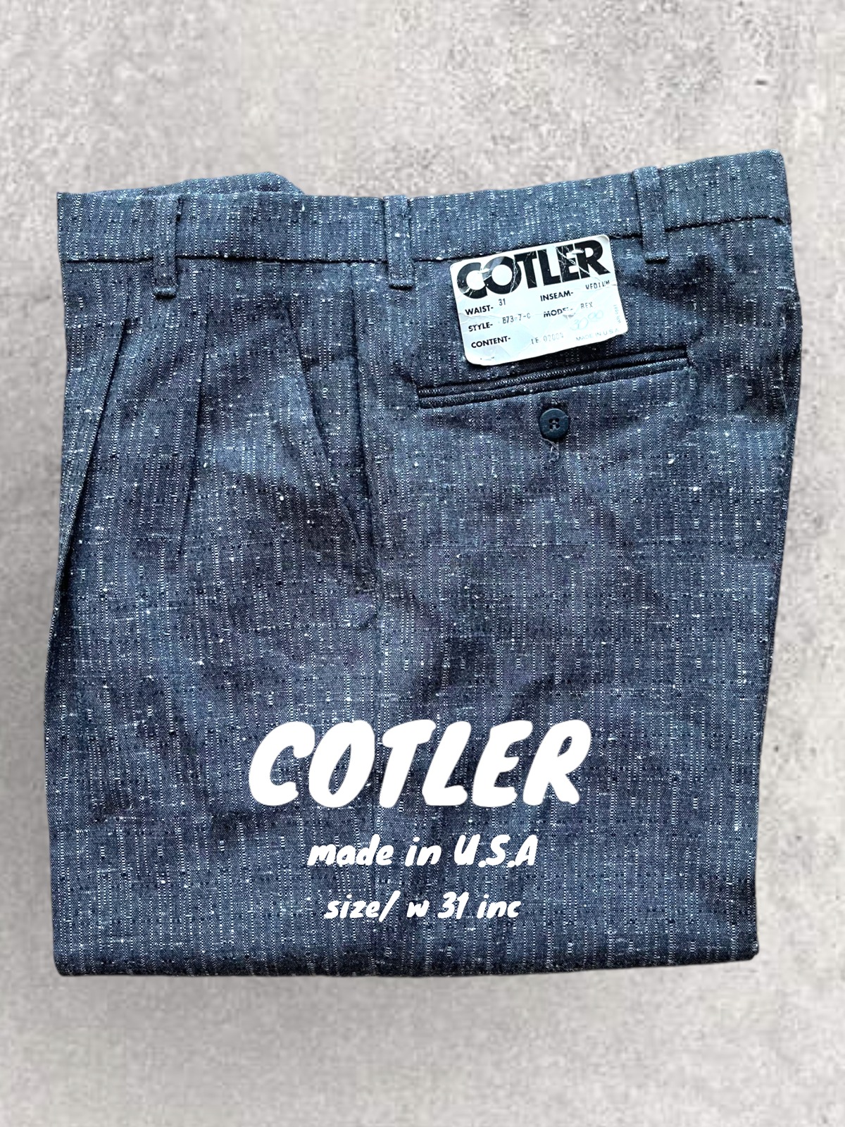 COTLER made in U.S.A. size/ w 31 inc | enclothing