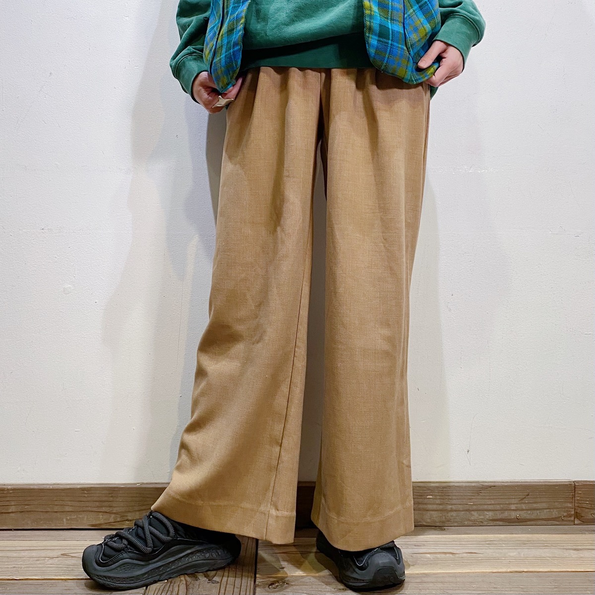 Brown wide slacks【846】 | LEMON