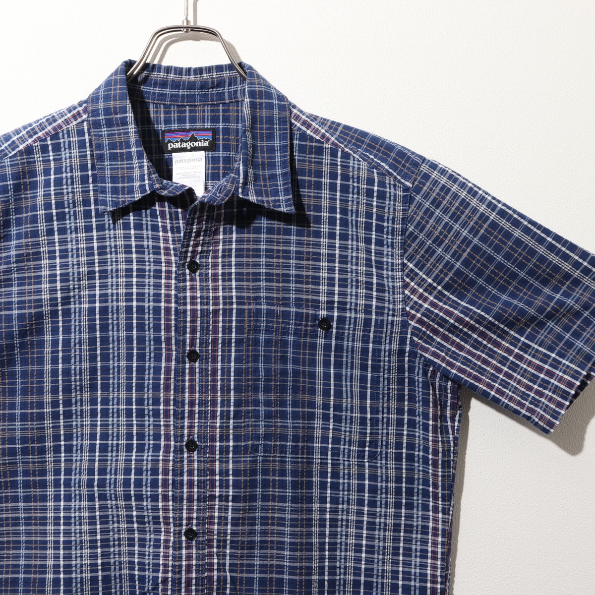 極美品 M ネイビーブルー 15年 Puckerware Shirt Patagonia パッカーウェアシャツ パタゴニア シアサッカー | ENCOUNT