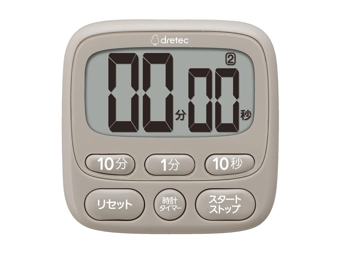 ドリテック(dretec) 抗菌仕様で衛生的なタイマー アラームの長さを2秒/15秒/1分に調整可能 スタンド/磁石/ひも通し穴の3つのパターンで使える キッチンタイマー タイマー キッチン ...