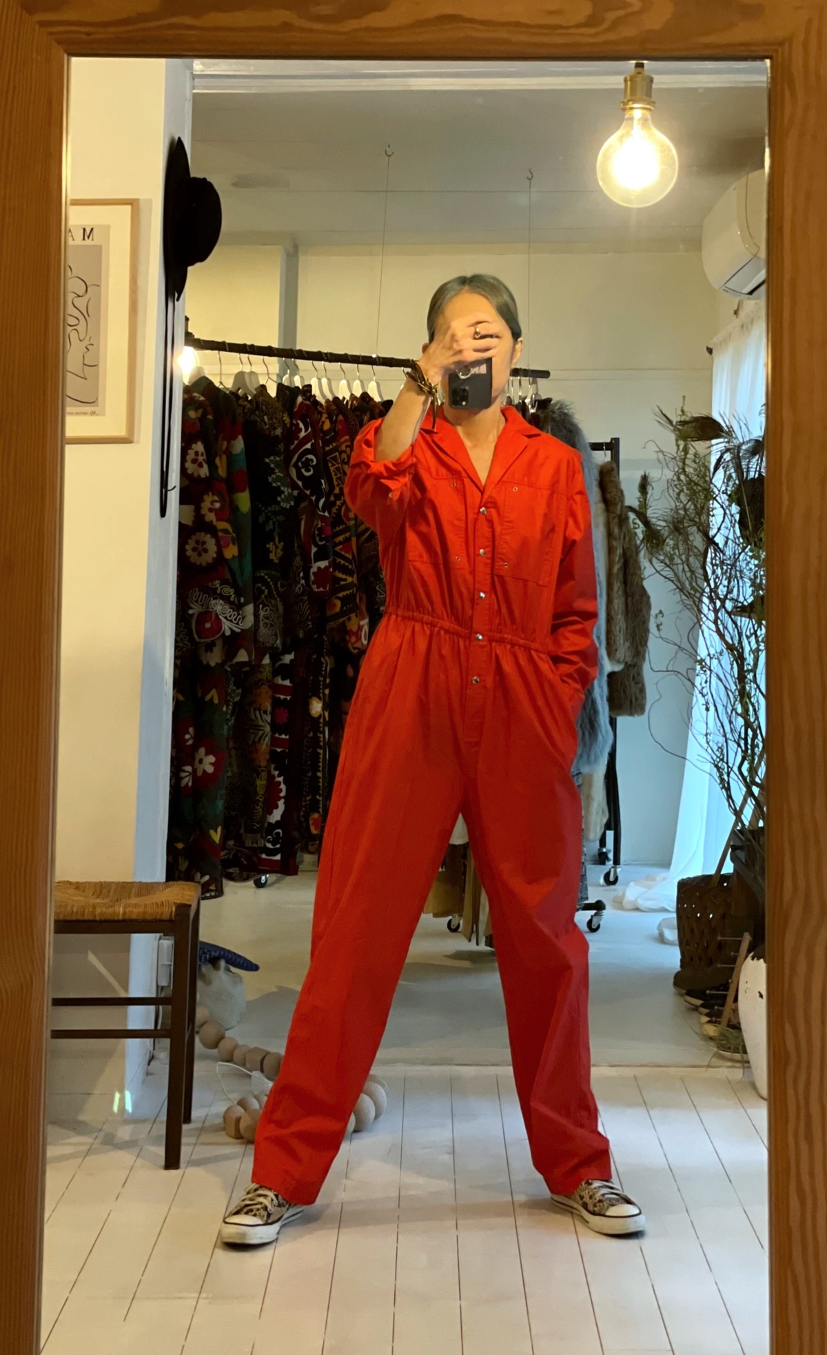 1980s UK vintage RED jumpsuit 1980s UK ヴィンテージ レッド ジャンプスーツ | DIGNITY