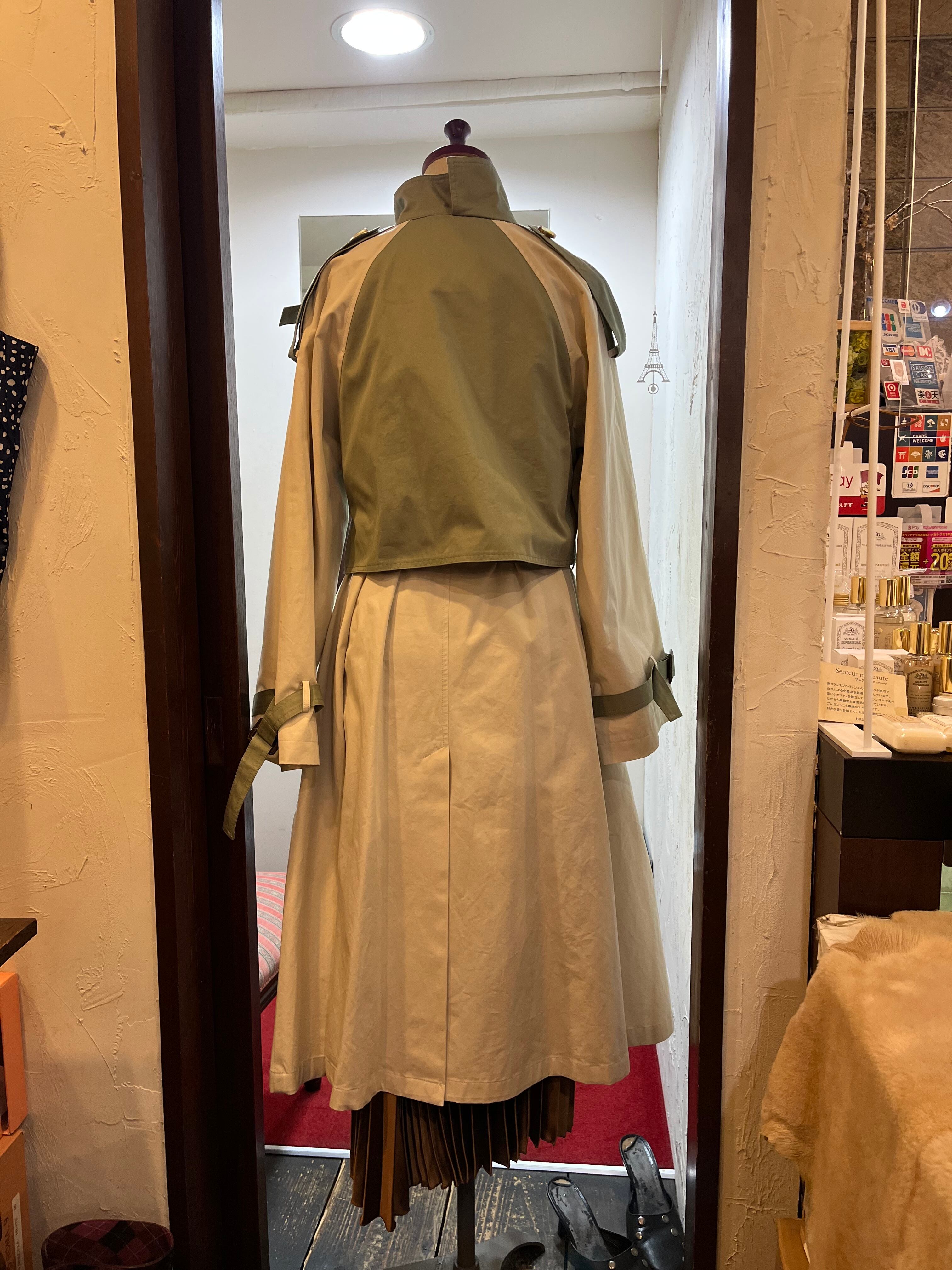 Spoom バイカラー コットントレンチコート | habit trois アビトロワ