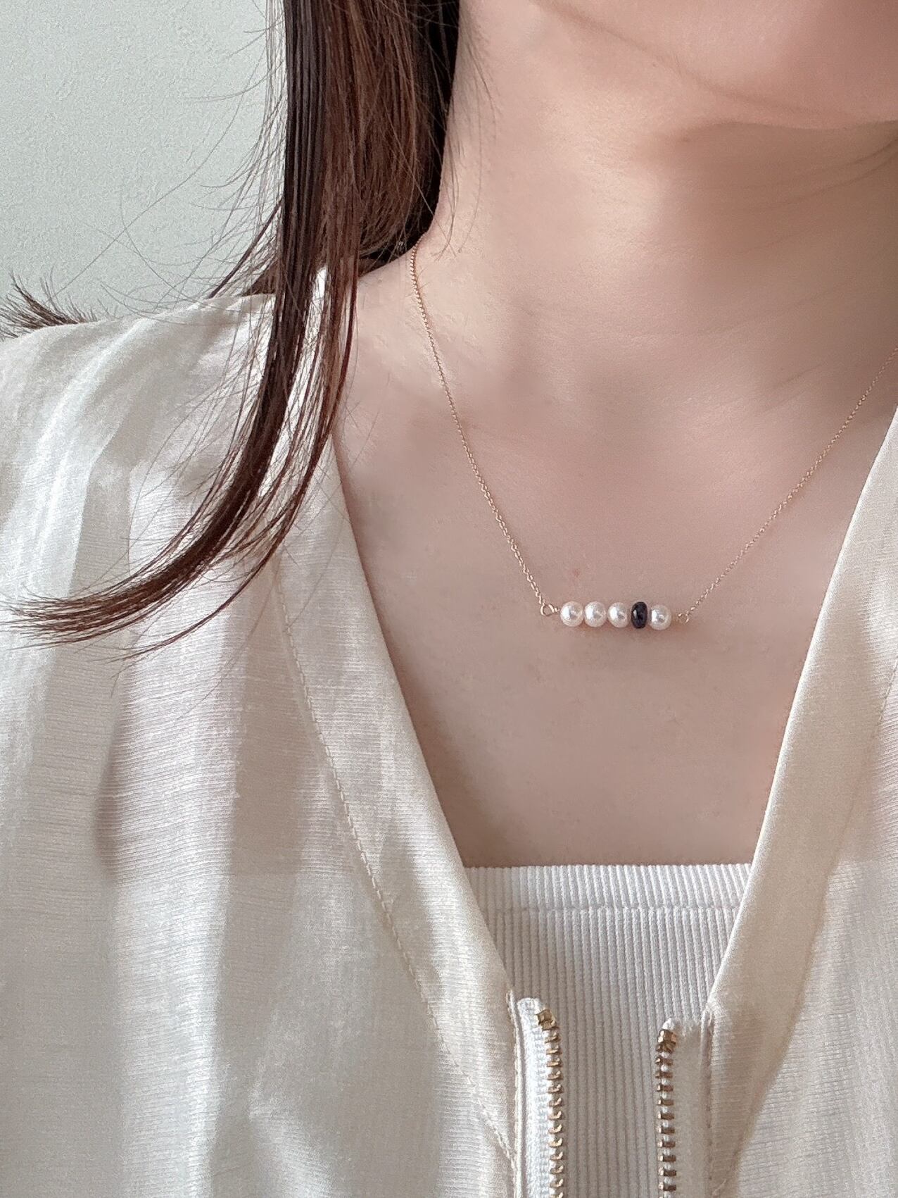 Step 3｜Birth Lights｜サファイア＆パールのネックレス（9月誕生石） | LUCENT (ルーセント)