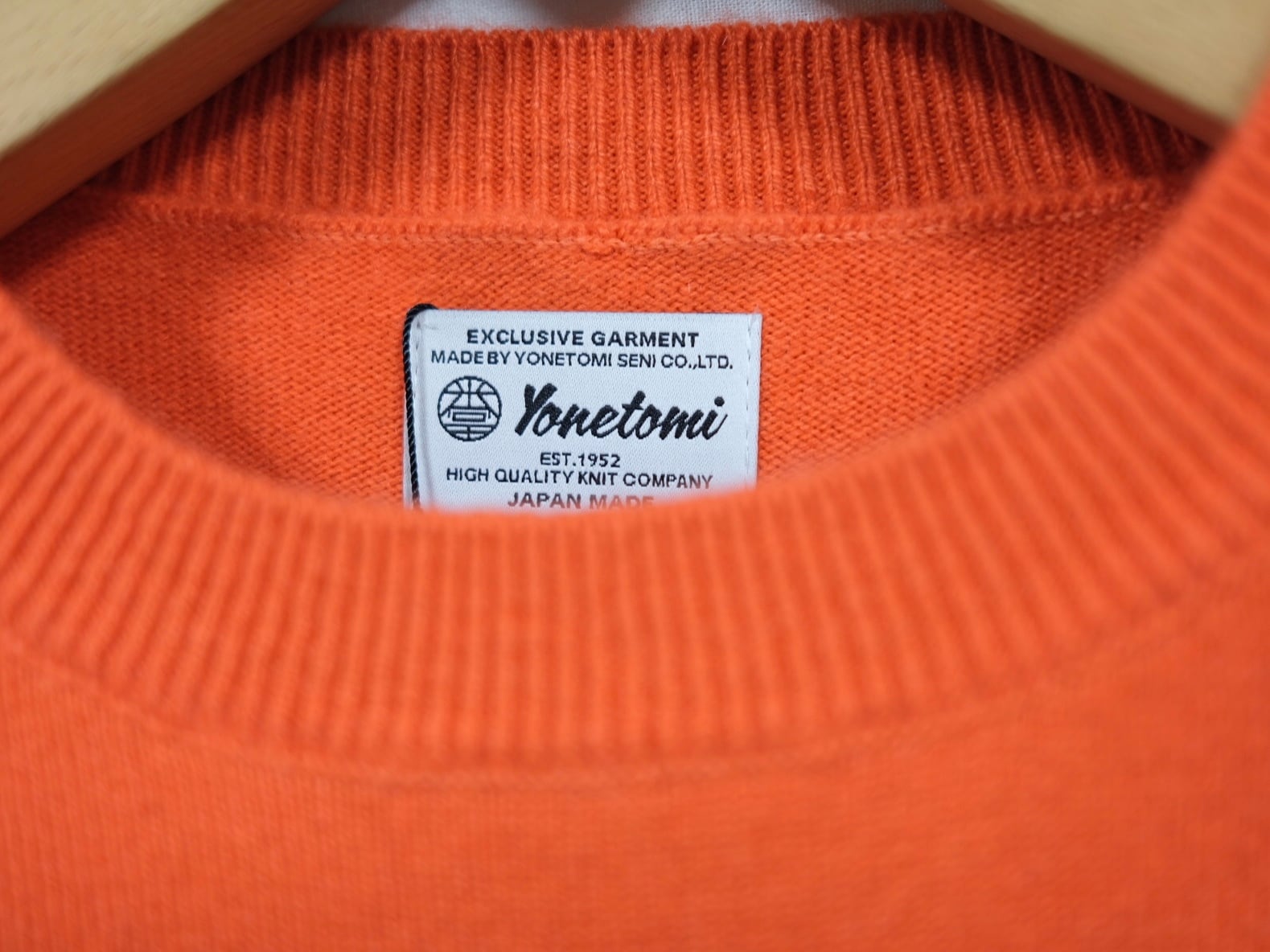 Yonetomi NEW BASIC”RIGID CASHMERE KNIT SWEATER ORANGE Yonetomi NEW BASIC”RIGID CASHMERE KNIT SWEATER ORANGE