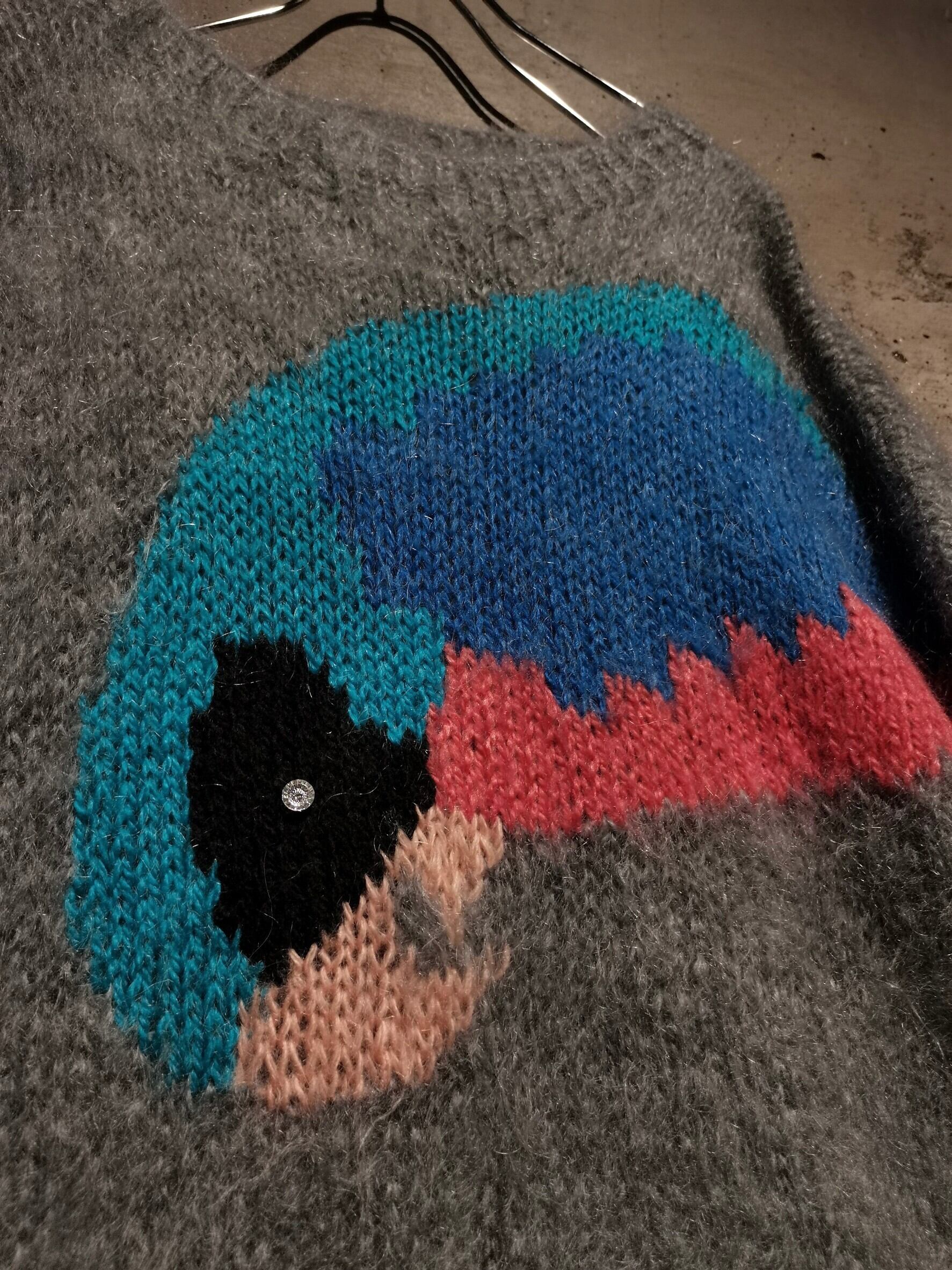 【Caka】Parakeet Design Vintage Mohair Knit Sweater | Caka(カカ）下北沢古着屋、セレクトショップ