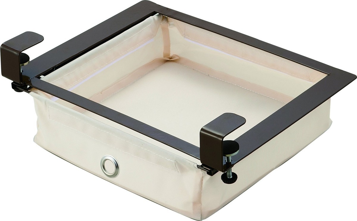 アイメディア(Aimedia) 机下 収納ボックス デスク下 取り付け テーブル 後付け引き出し スペース活用 取り付けできる すき間を活用! スライドBOX 合金鋼 ベージュ | loop0707