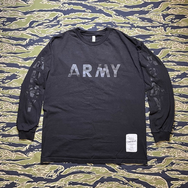 “ARMY Logo” PFU T-shirts L/S (Spec.MIL-X-4109C) Black: Black x Gunmetal ...