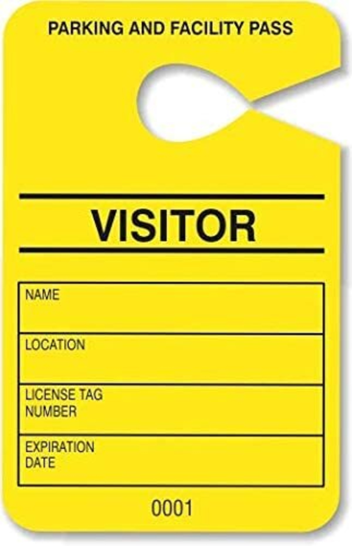 Hang Tag Parking Permit VISITOR (Yellow） | ABCD STORES