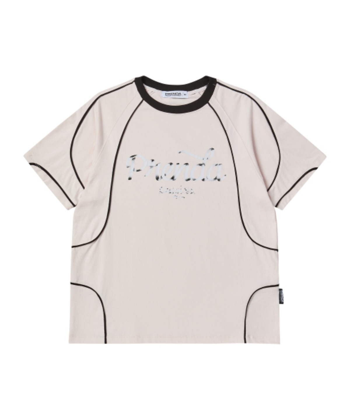 [PRENDA] OVERFIT RIBBON UNIFORM RAGLAN TEE LIGHT PINK | もごつ