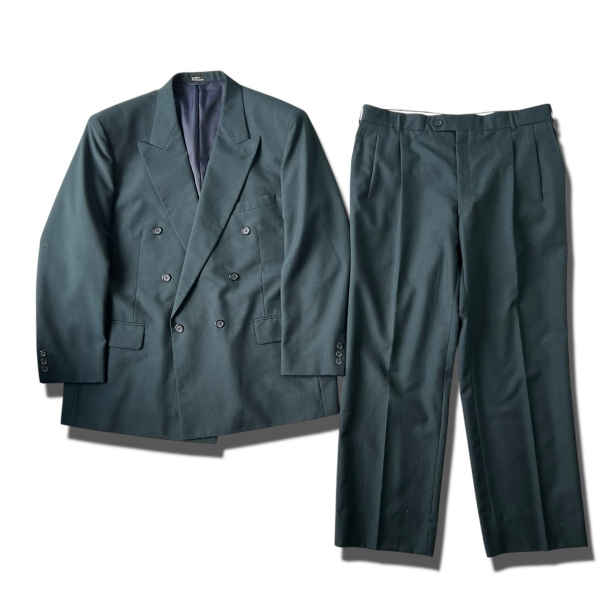 【HALBERSTAET’S】Vintage Double- Breasted Suit setup / Dark Green ...