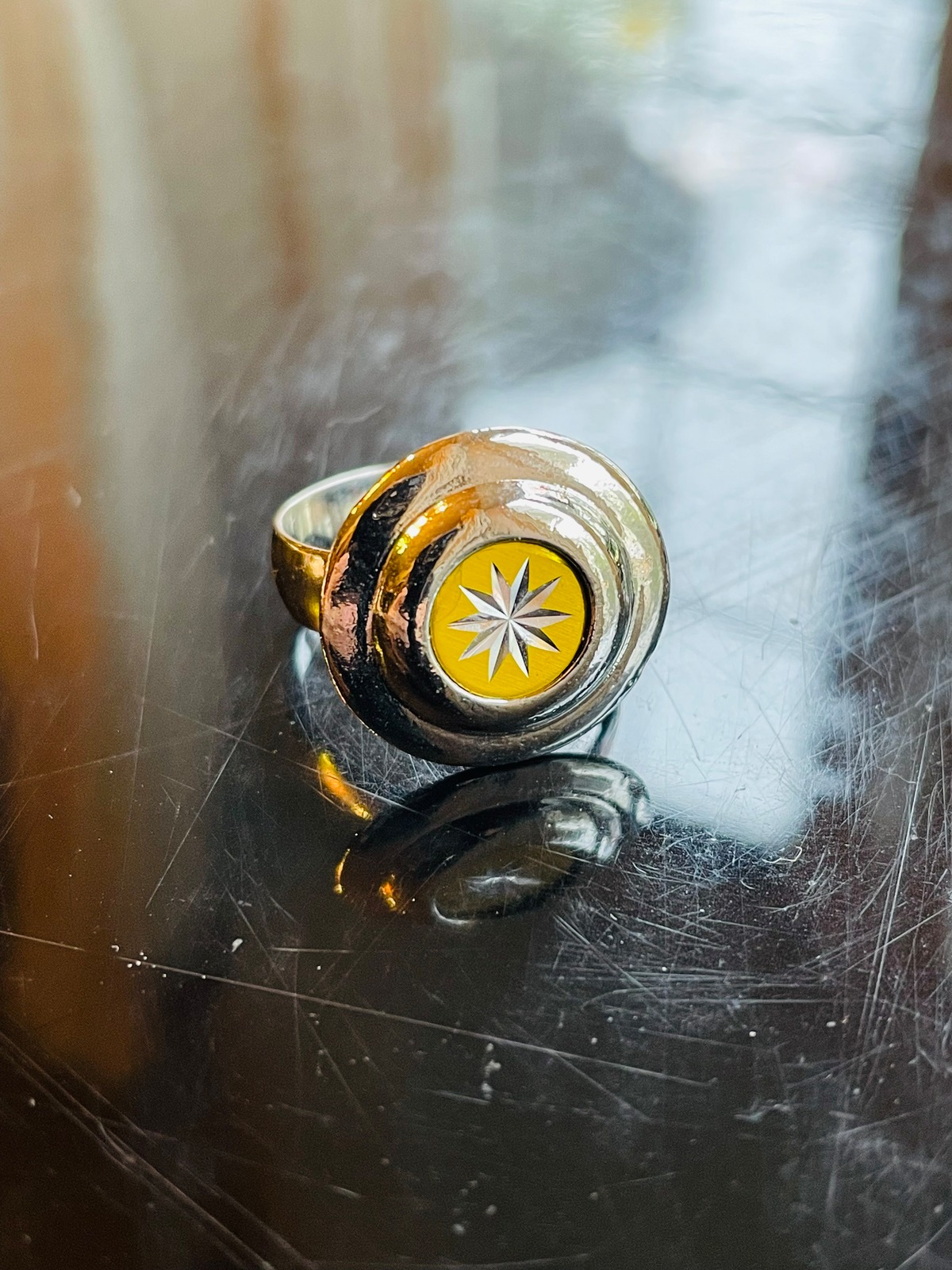 70's vintage yellow Astro ring | Butterfly Fall Vintage
