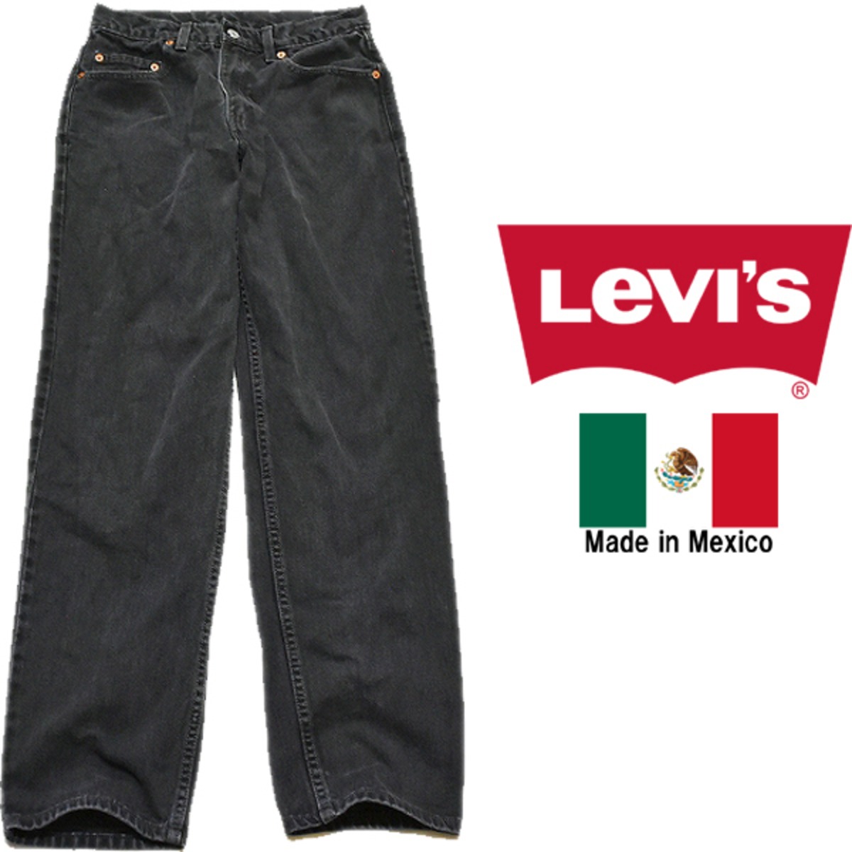 1点物 メキシコ製リーバイス550ブラックジーンズ古着メンズ32レディースOKアメカジ90sストリート/スポーデニムブランド中古ワイド ...