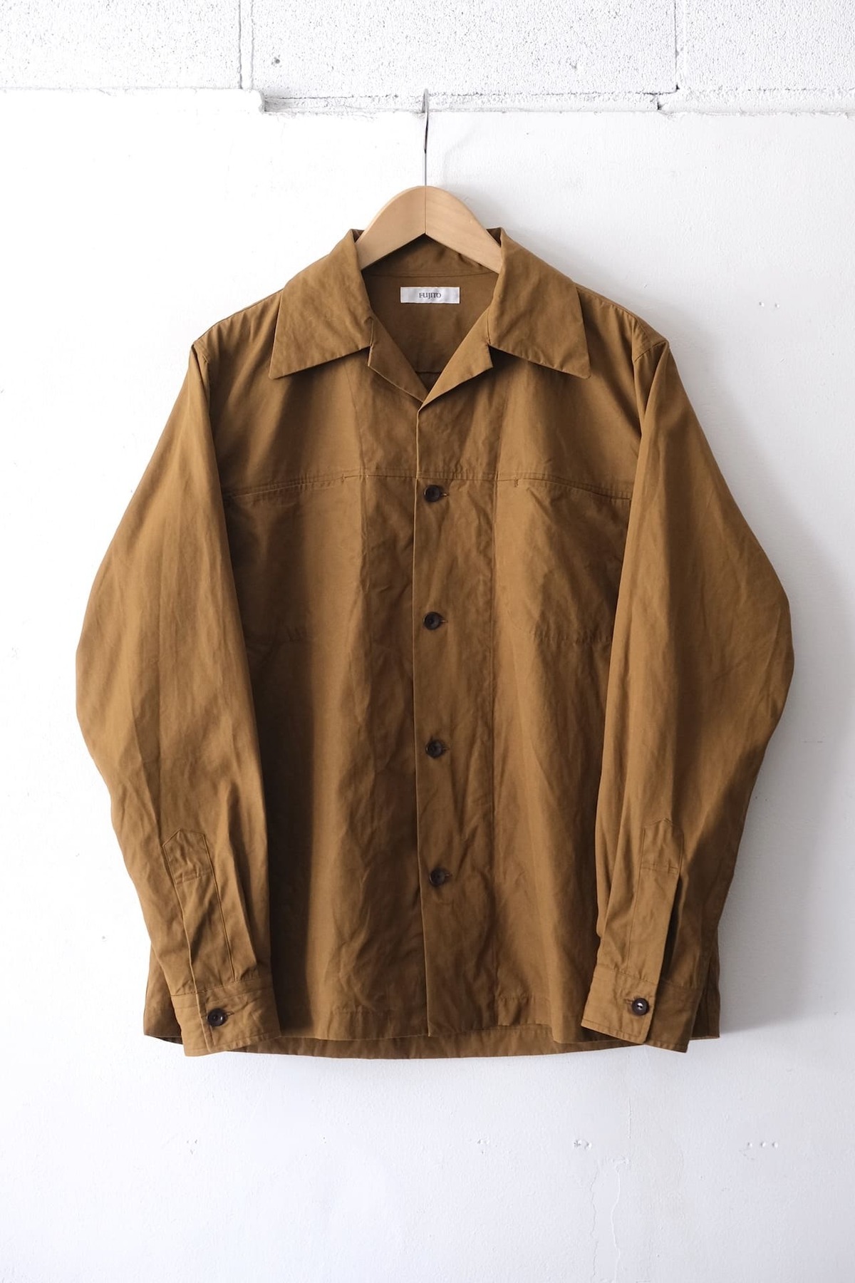 FUJITO Open Collar Shirt Brown,Black | Directors Web Shop