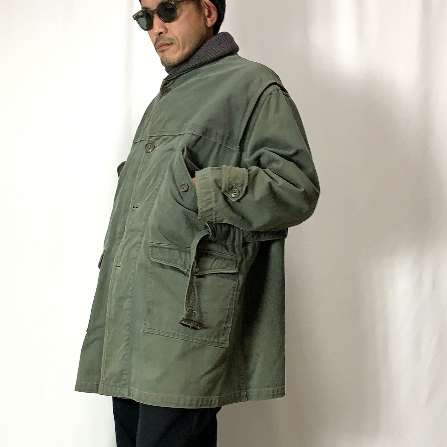 vintage 50s Military Taste Coat PRENTICE PIN LOCK ZIPPER ミリタリーテイストコート 片 ...