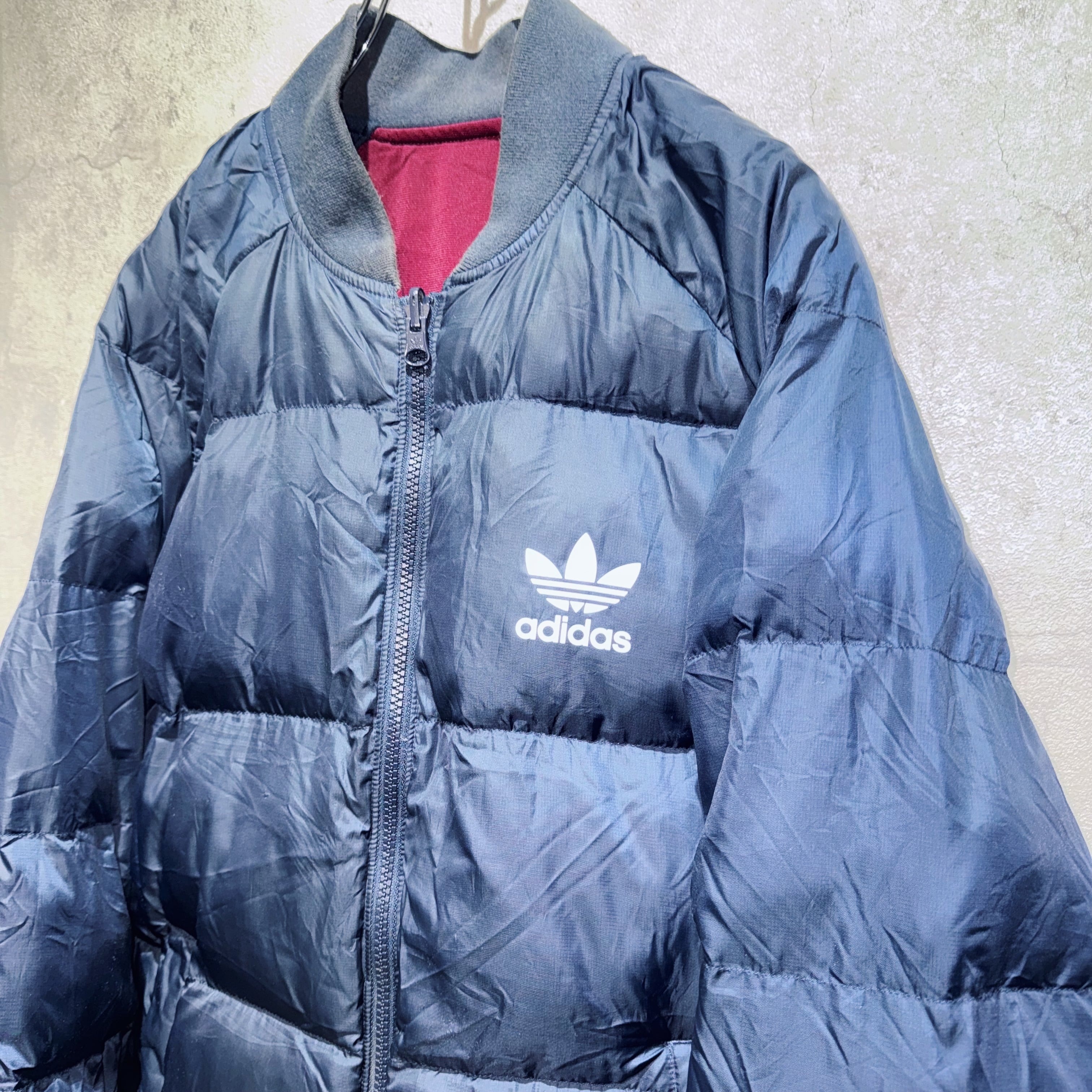 "ADIDAS Originals"wine-red color reversible design down jacket | ayne
