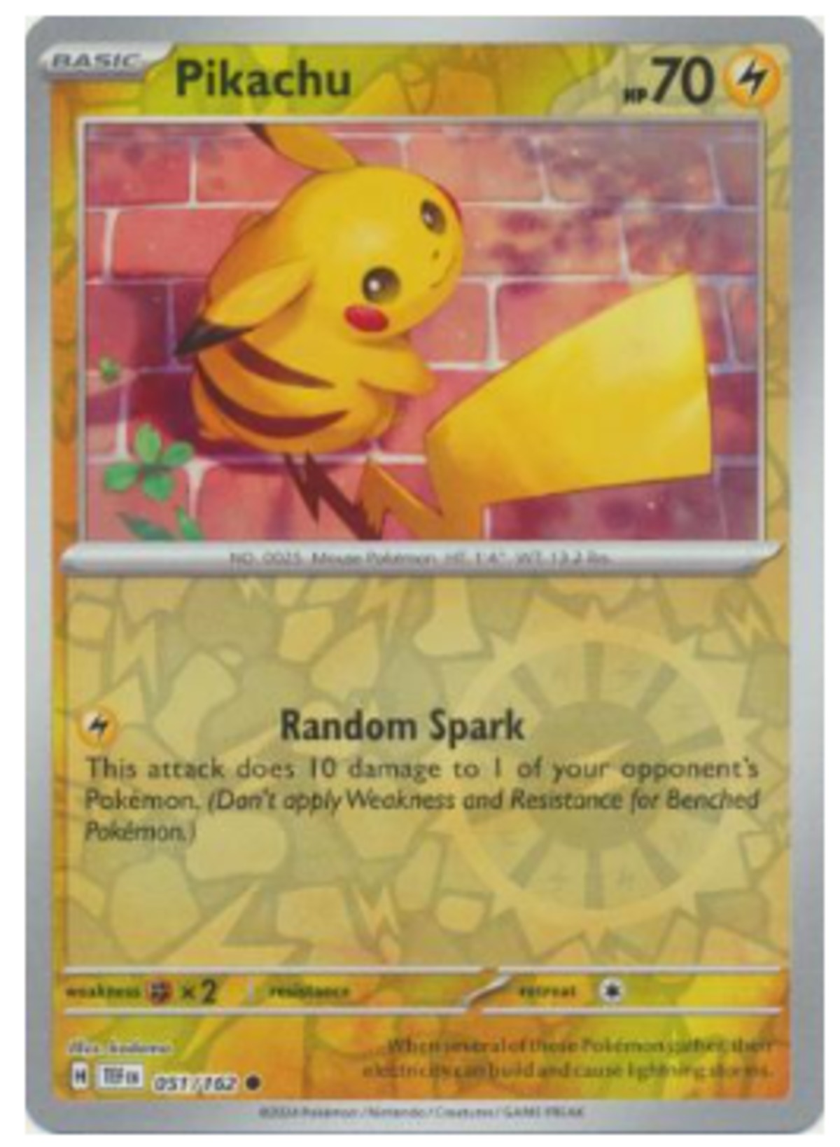 ピカチュウ/ Pikachu - 051/162 （リバースホロ） Scarlet & Violet: Temporal Forces ...