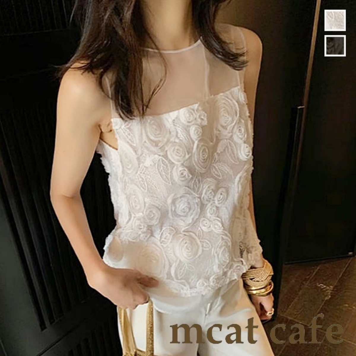 Roselia Bloom シアーレース トップス | mcat cafe