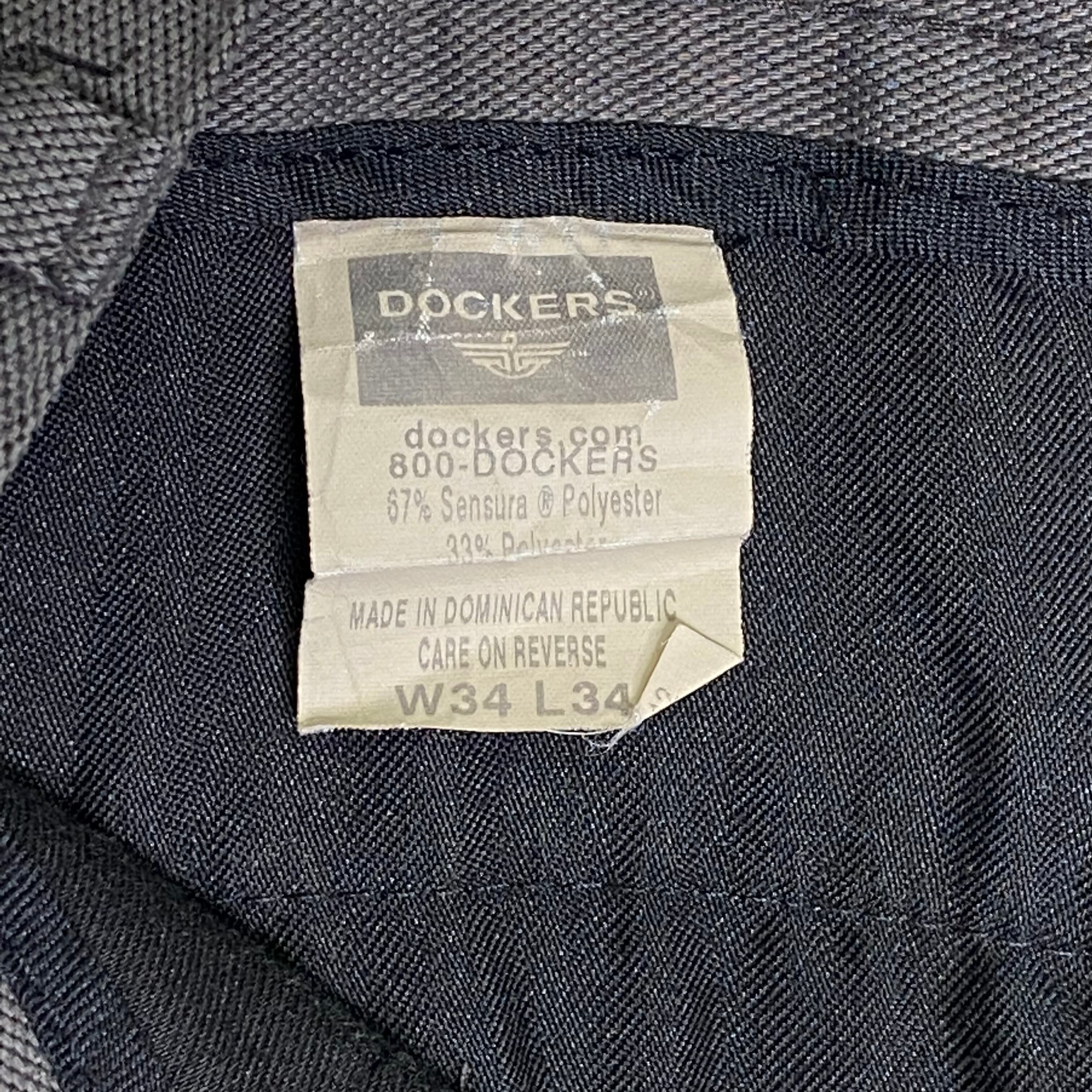 【W34×L34】DOCKERS ツータックパンツ ポリエステル スラックス | 古着屋OLDGREEN