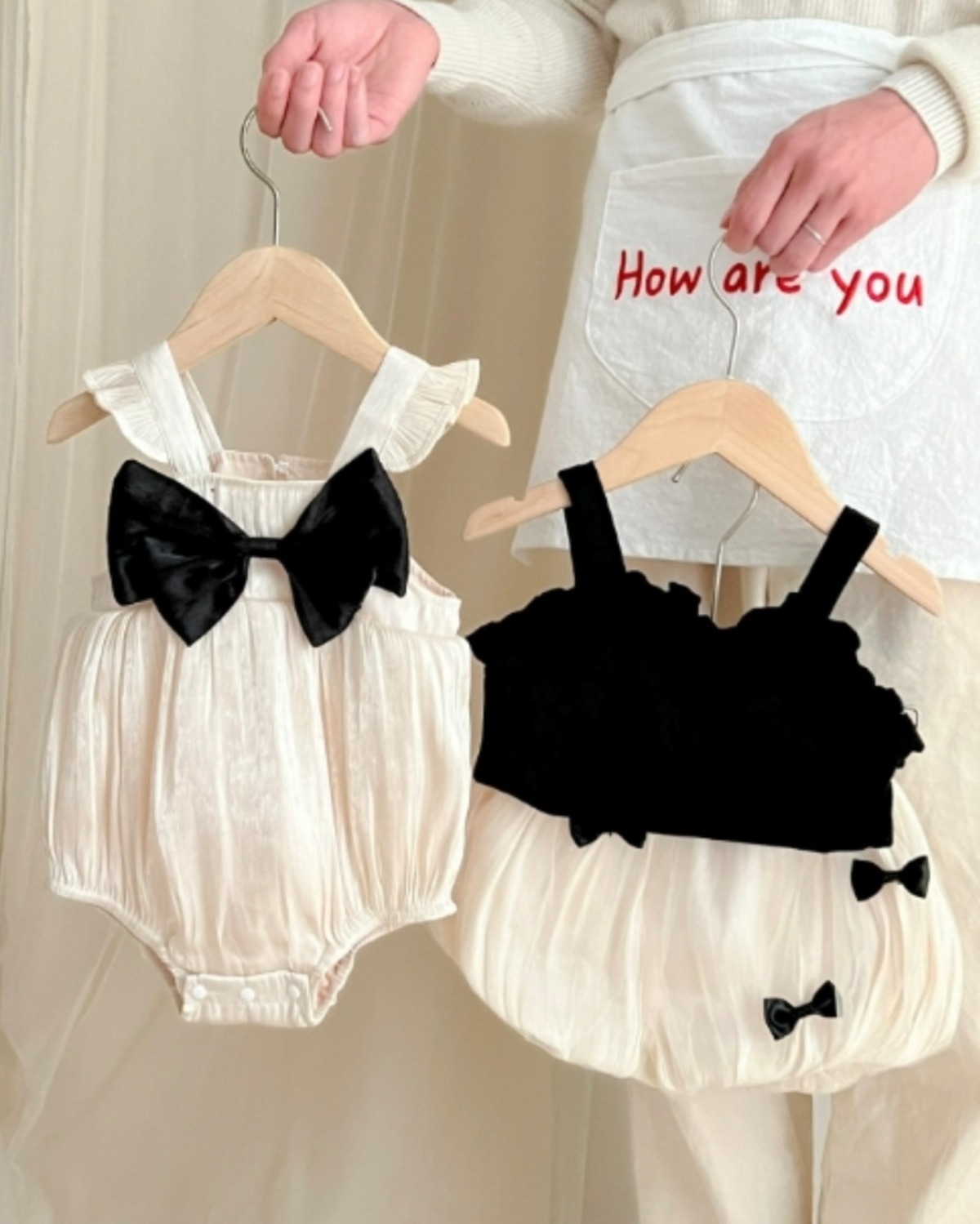 リボンノースリーブロンパース | Punii ベビー・子供服