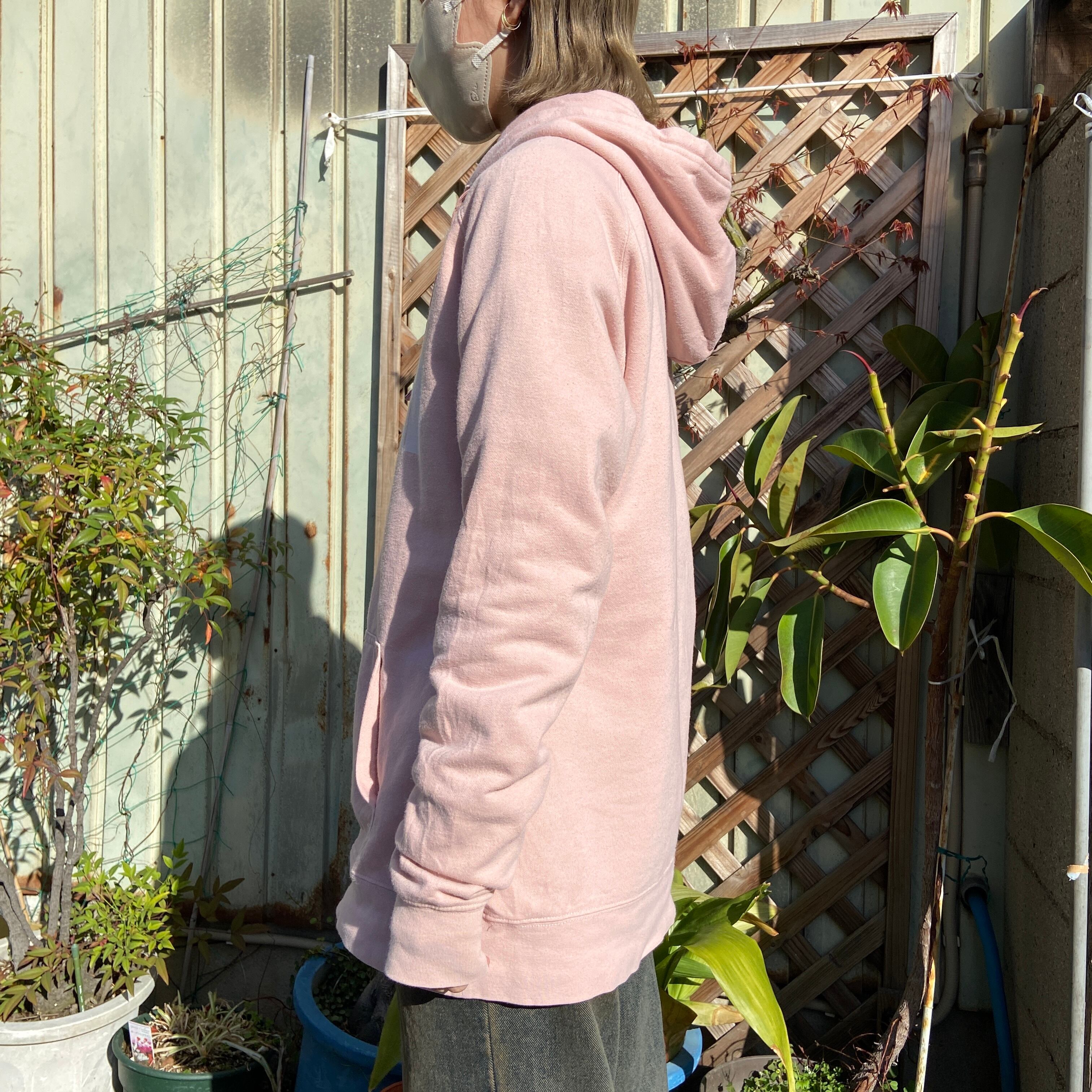 THE NORTH FACE ザ ノースフェイス スウェットパーカー レディースM 古着 ロゴプリント フーディー ピンク アウトドア ...