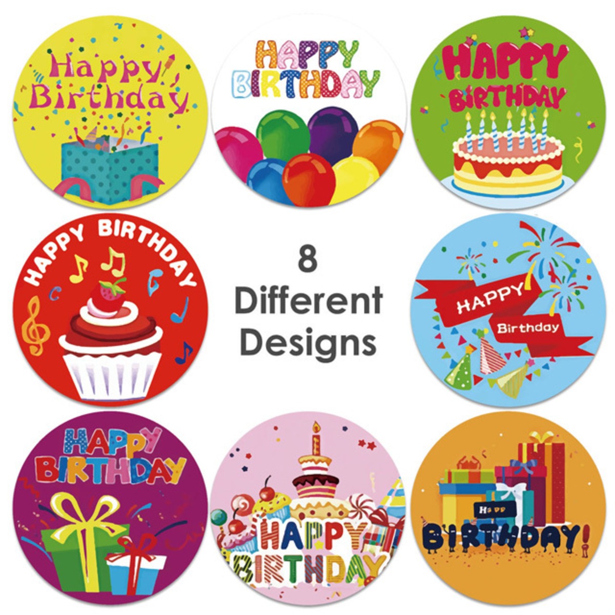 ハッピーバースデー 丸シール 2.5㎝ 500枚 | rue Sepia